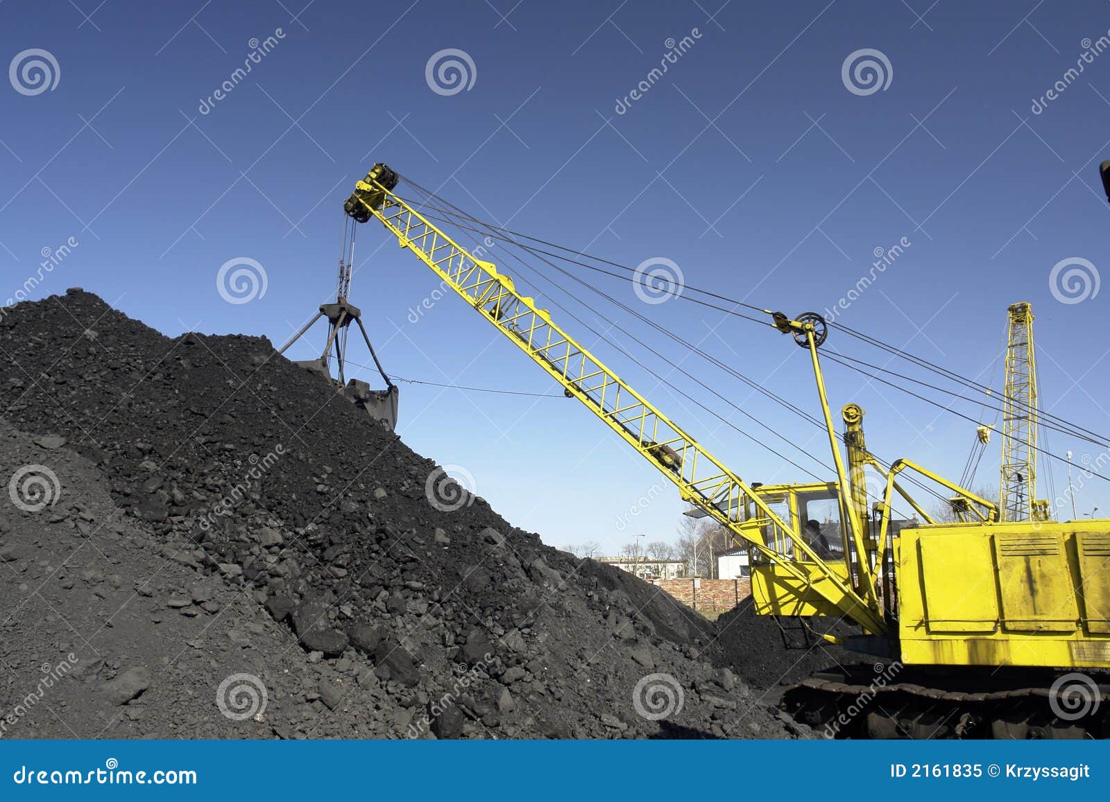 Big Yellow Construction Crane For Heavy Lifting Isolated On White ...