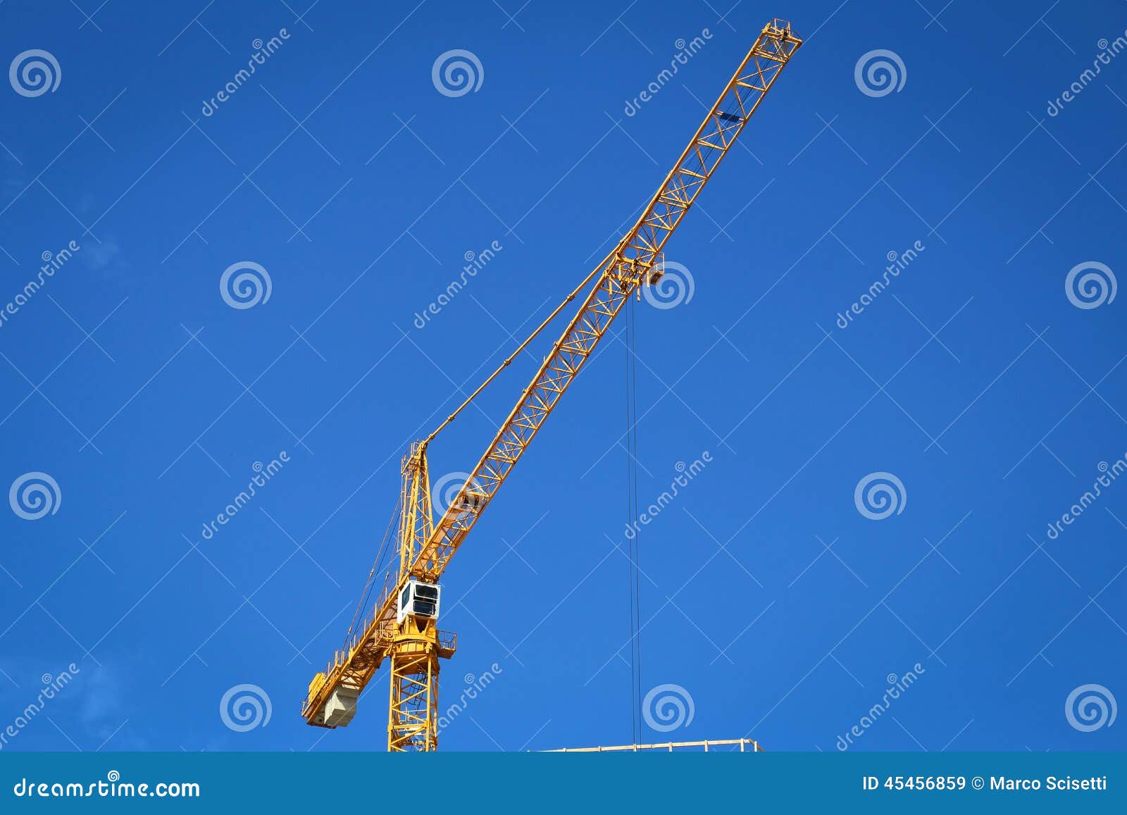 Yellow construction crane stock image. Image of high - 45456859