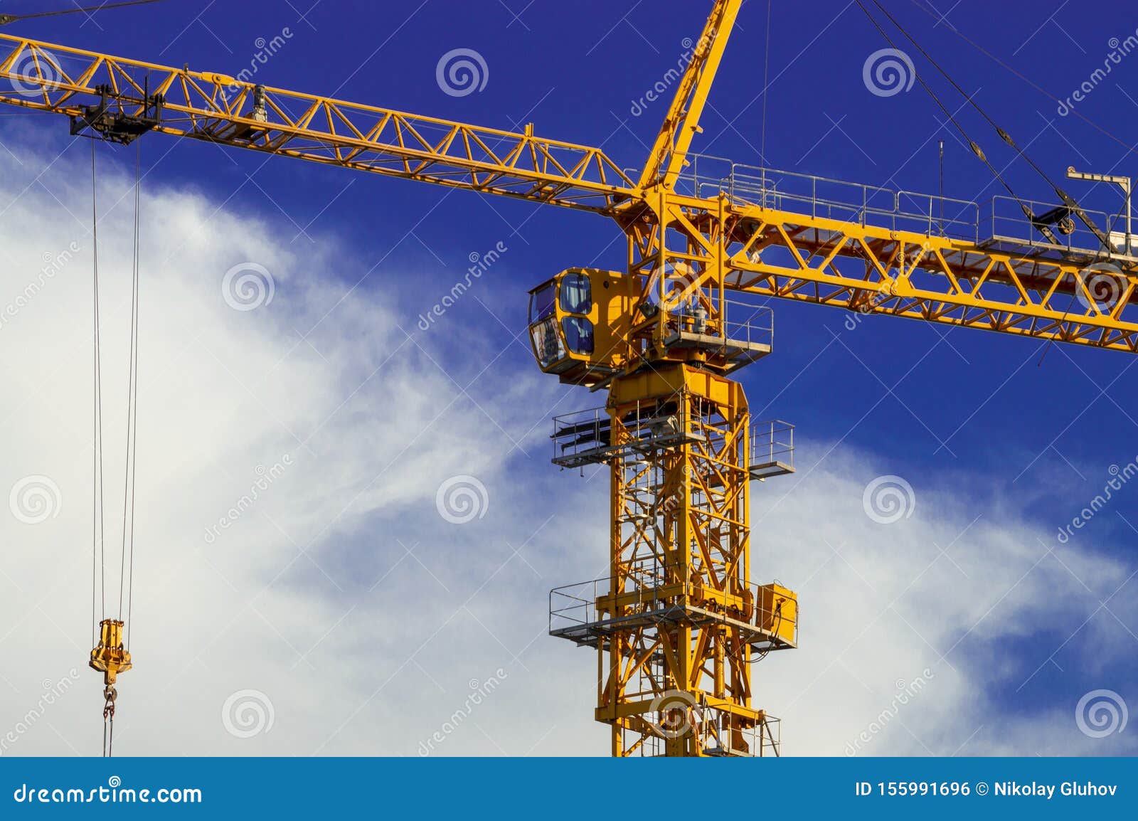 Yellow Construction Gantry Crane on a Construction Site. Stock Photo ...