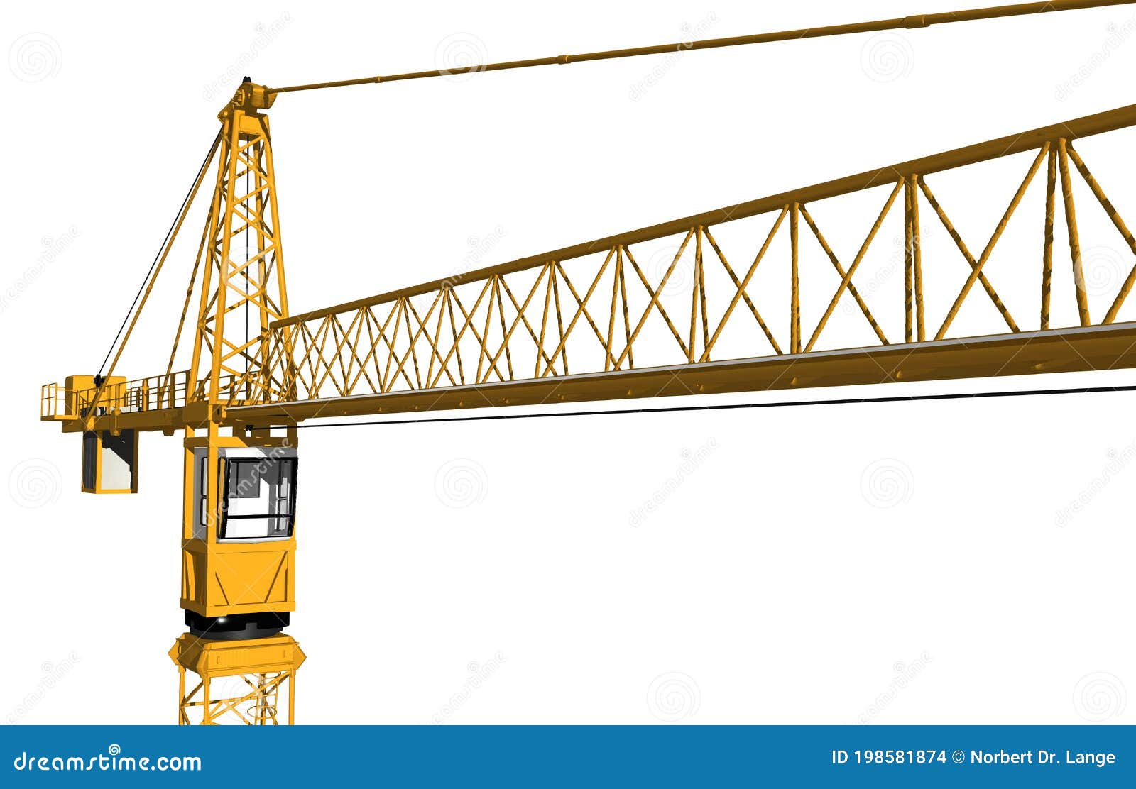Yellow Construction Site Crane Stock Illustration - Illustration of ...