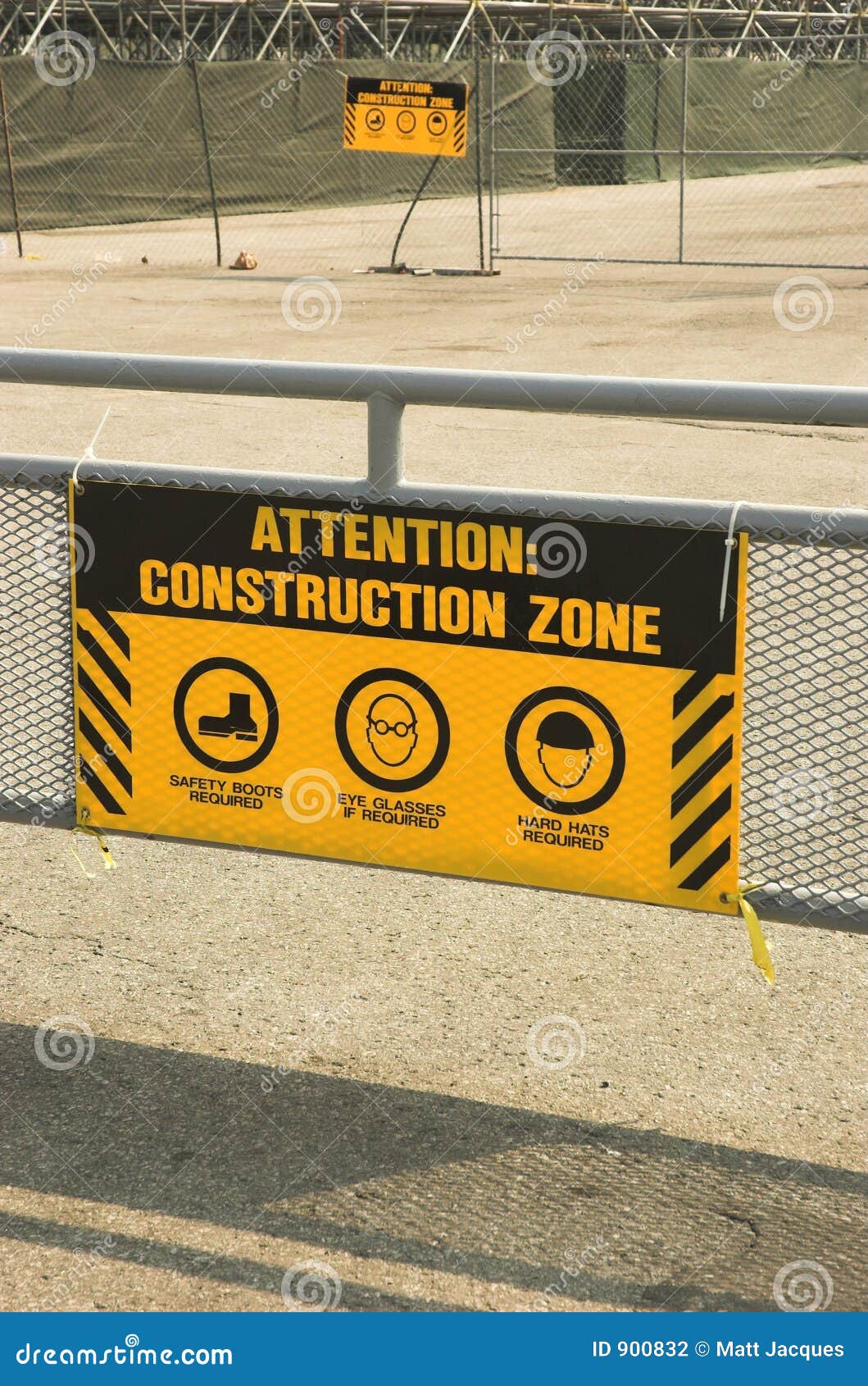Yellow Construction Zone Sign Stock Photo - Image of construction, risk ...