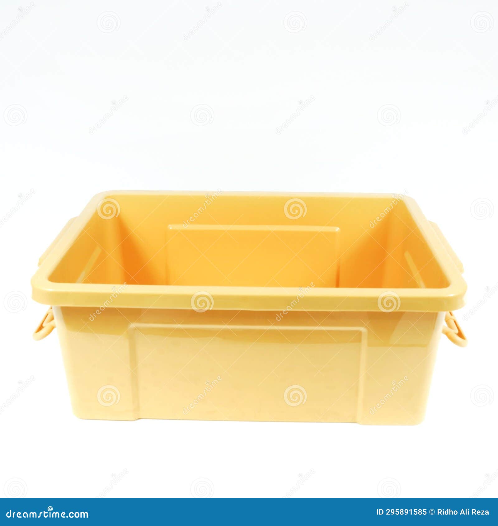 Yellow Container Box with White Lid Stock Image - Image of sink, wood ...