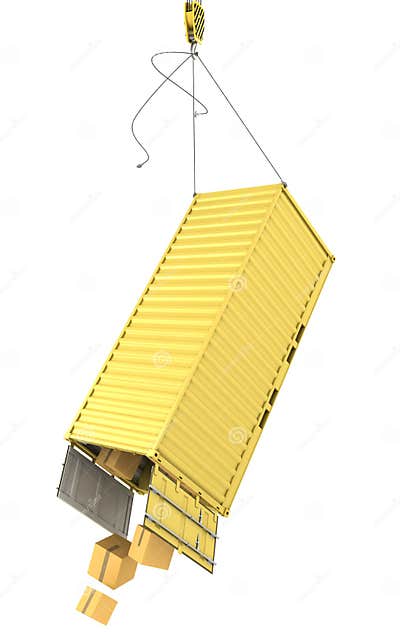Yellow container falling stock illustration. Illustration of fall ...