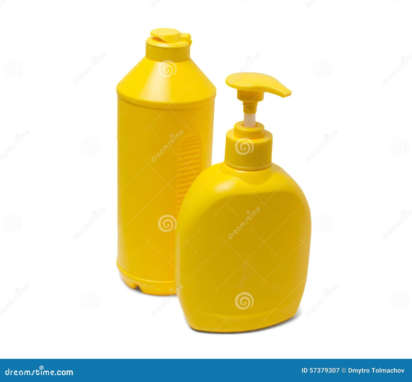 Yellow Containers for Detergents Stock Image - Image of hygiene ...