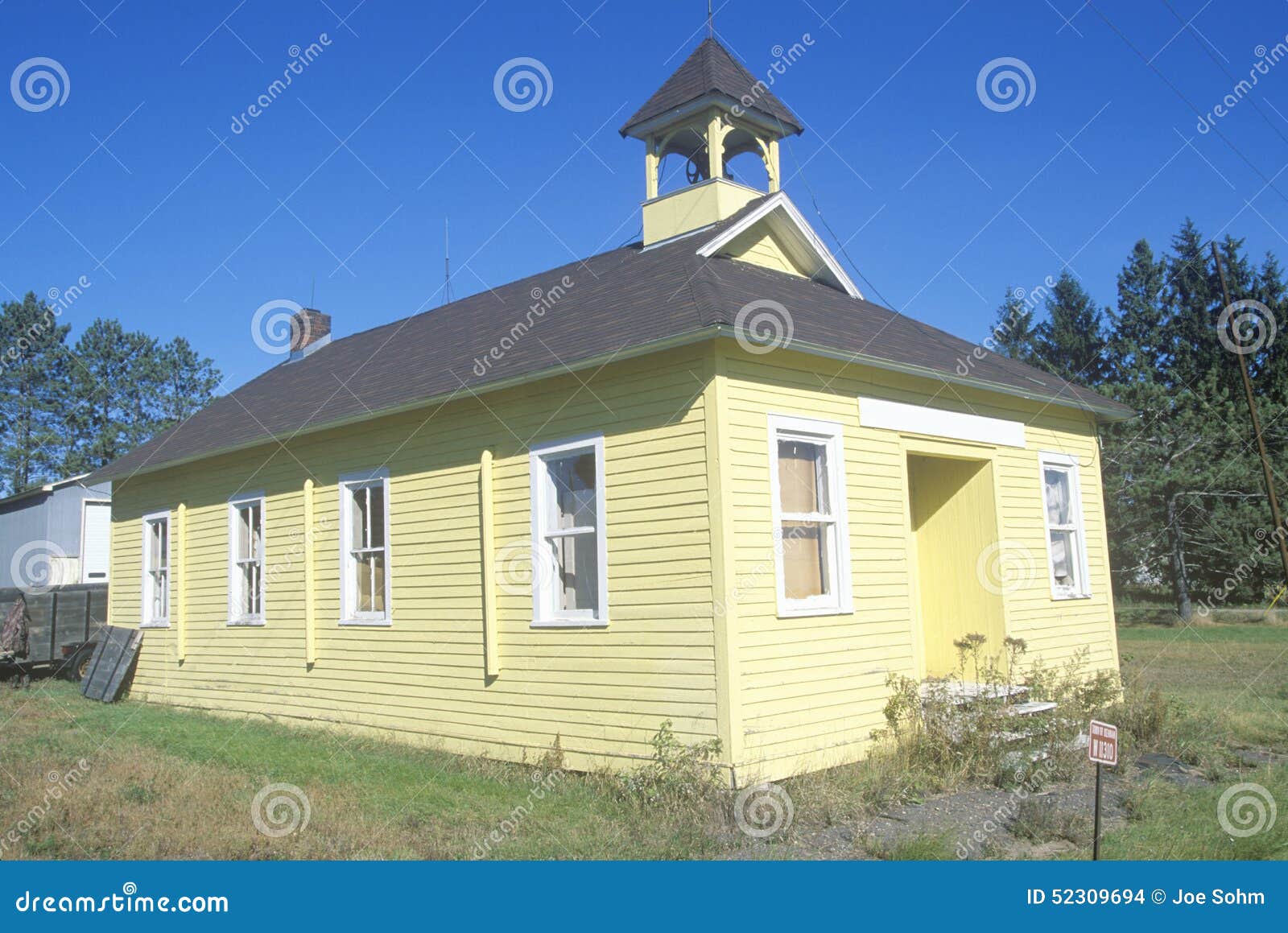 A Yellow Converted Church in Wisconsin Stock Photo - Image of ...