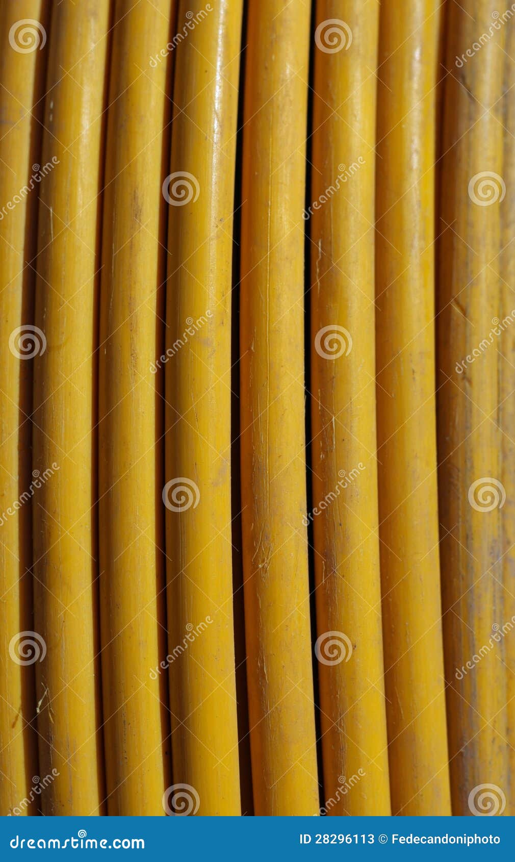 Yellow Copper Cable in a Vertical Coil Stock Image - Image of ochre ...