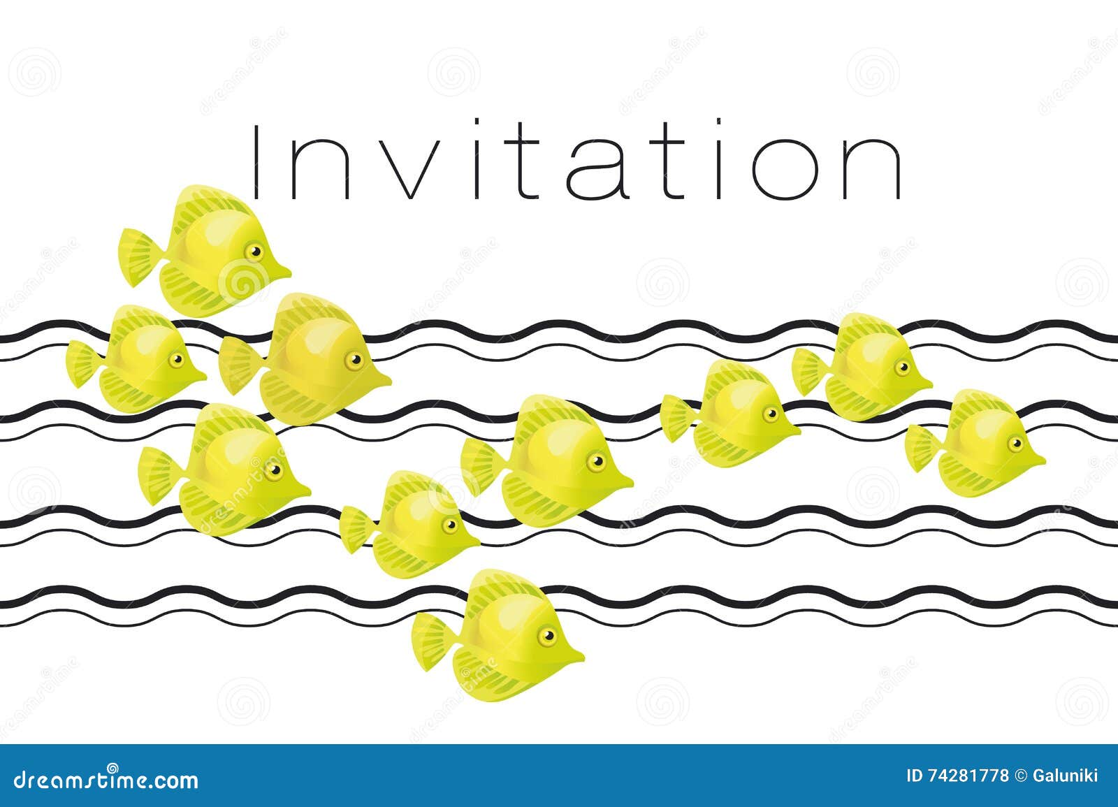 Yellow Coral Fish Header Template. Stock Vector - Illustration of ...