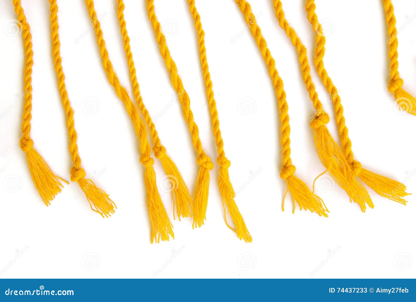Yellow Cord on a White Background. Stock Image - Image of multiple ...