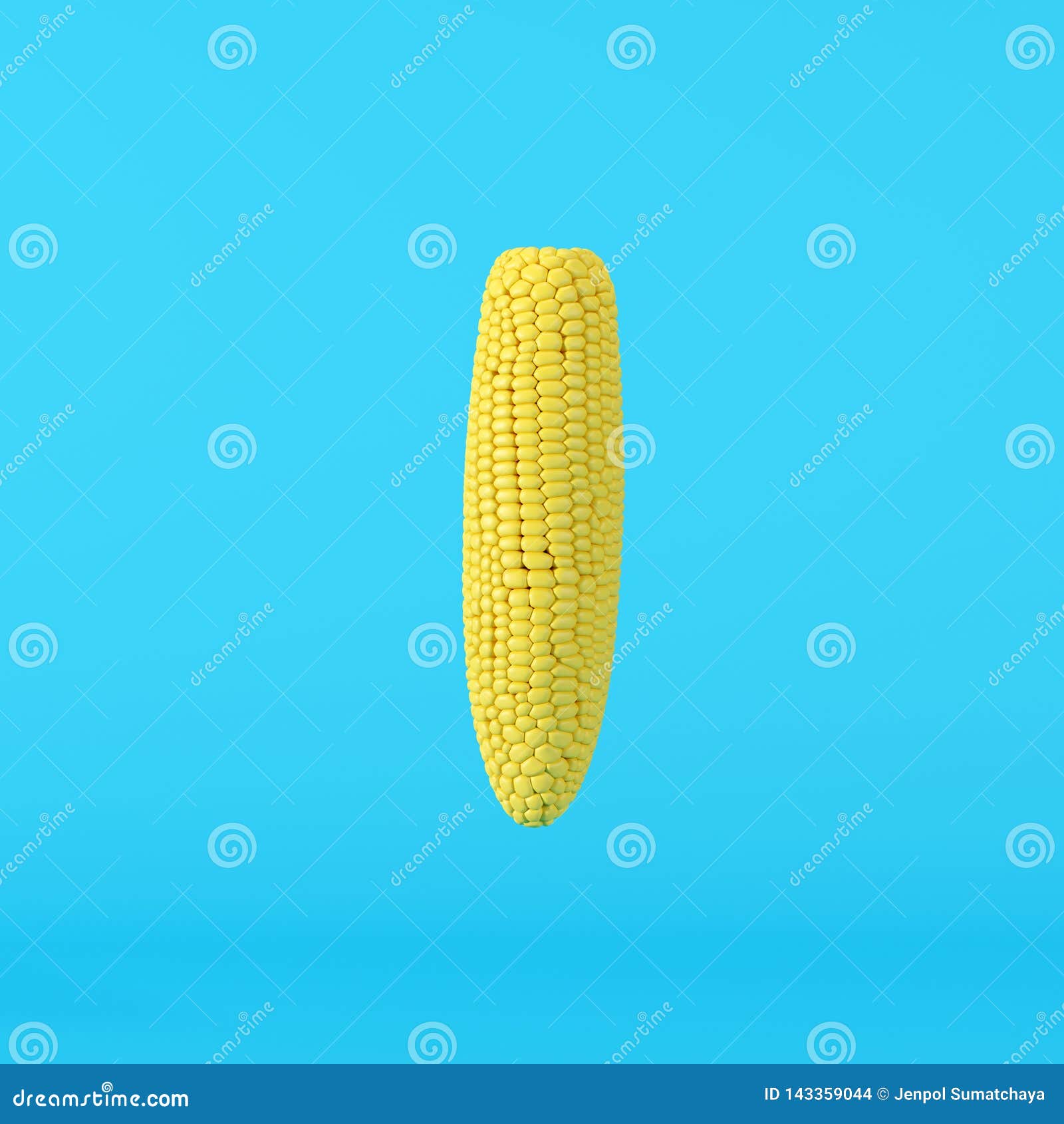 Yellow Corn on Blue Background Stock Illustration - Illustration of ...