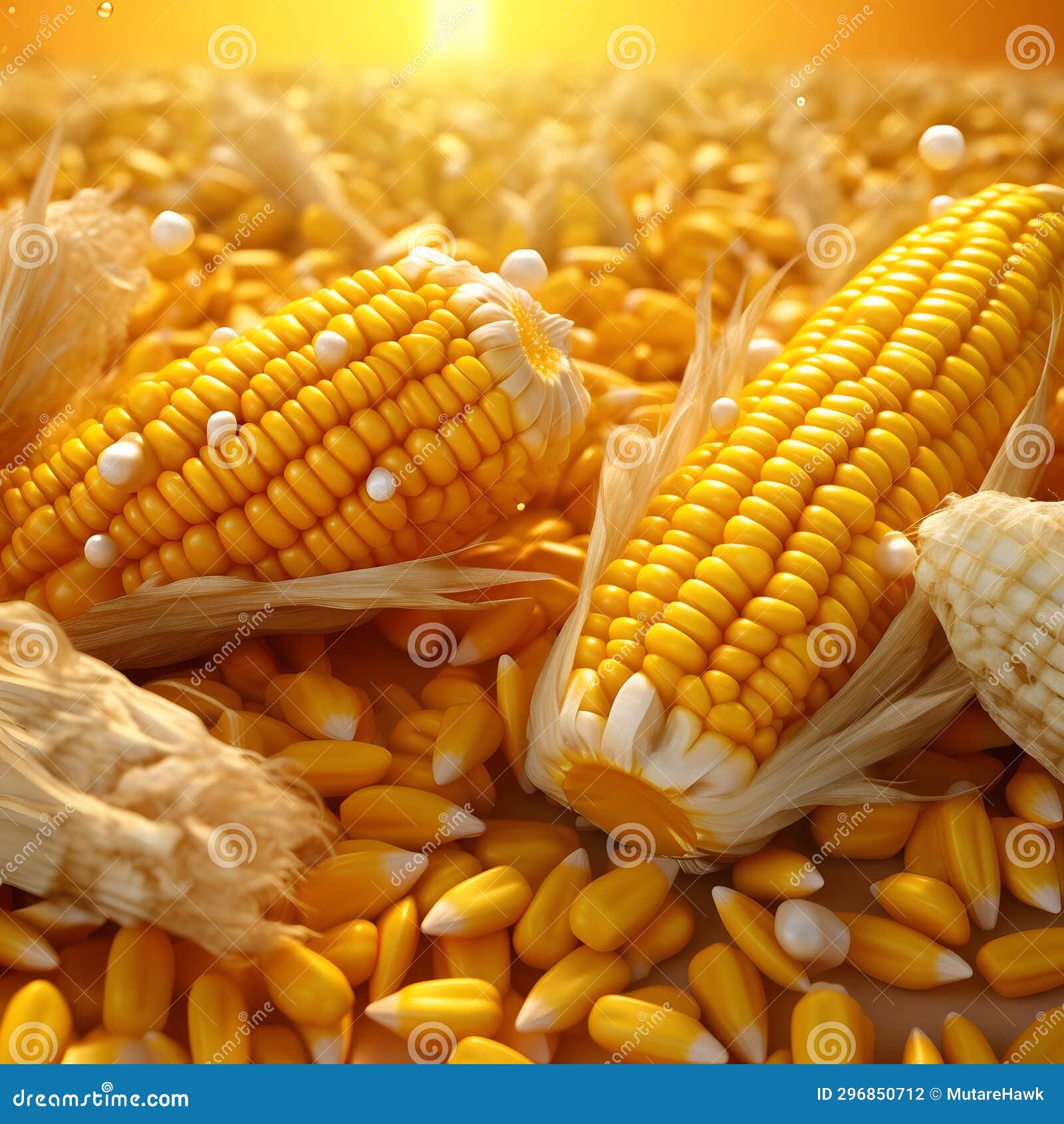 Yellow Corn Cobs Lying on Corn Kernels. Corn As a Dish of Thanksgiving ...