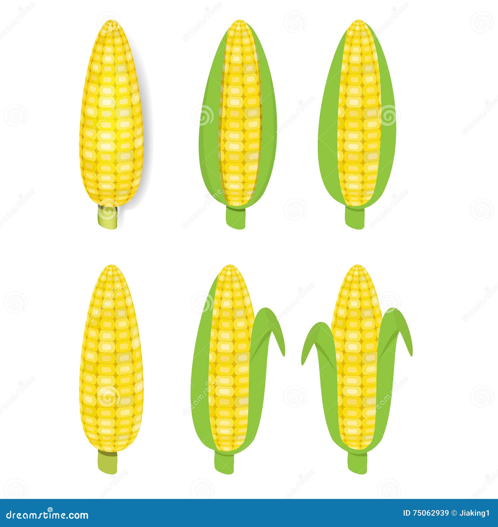 Yellow Corn in Flat and Realistic Style Stock Vector - Illustration of ...