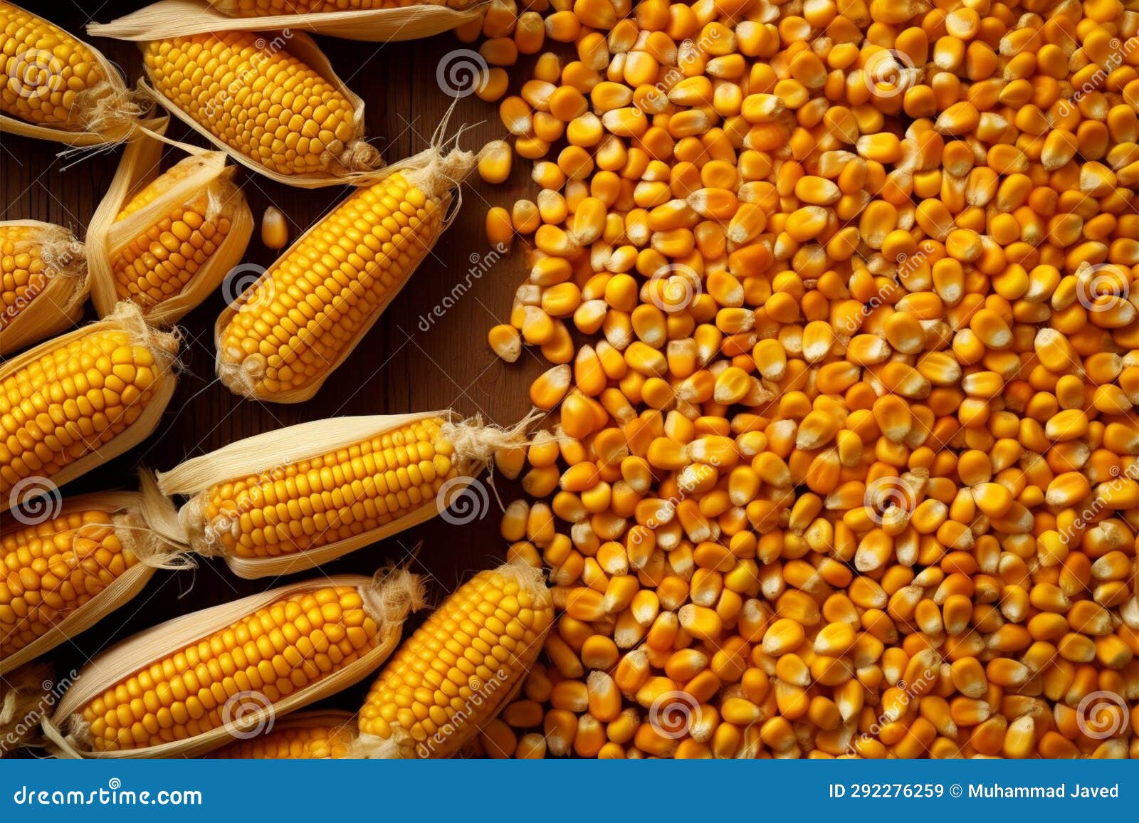 Yellow Corn Frame with Seeds Backdrop, Providing Ample Copy Space Stock ...