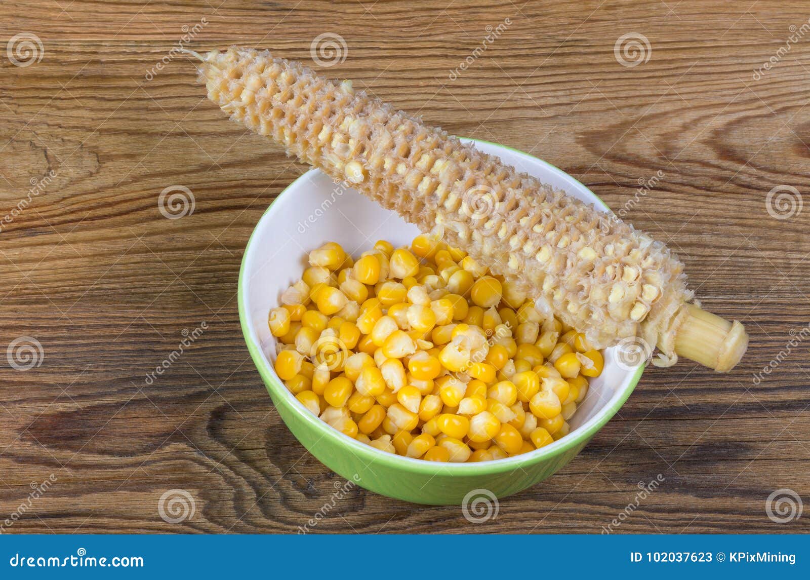 Boiled Maize and Empty Corncob Stock Image - Image of cooking, corn ...