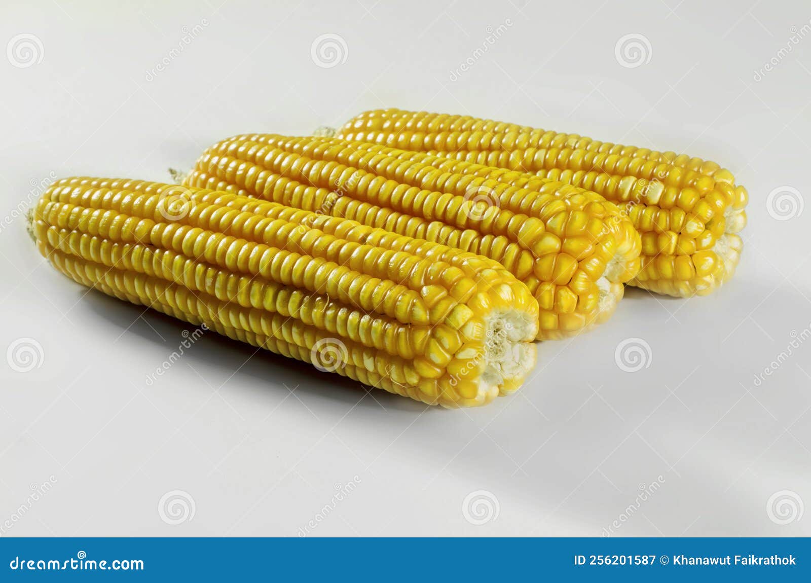 Yellow Corn on White Background Stock Image - Image of meals, peel ...