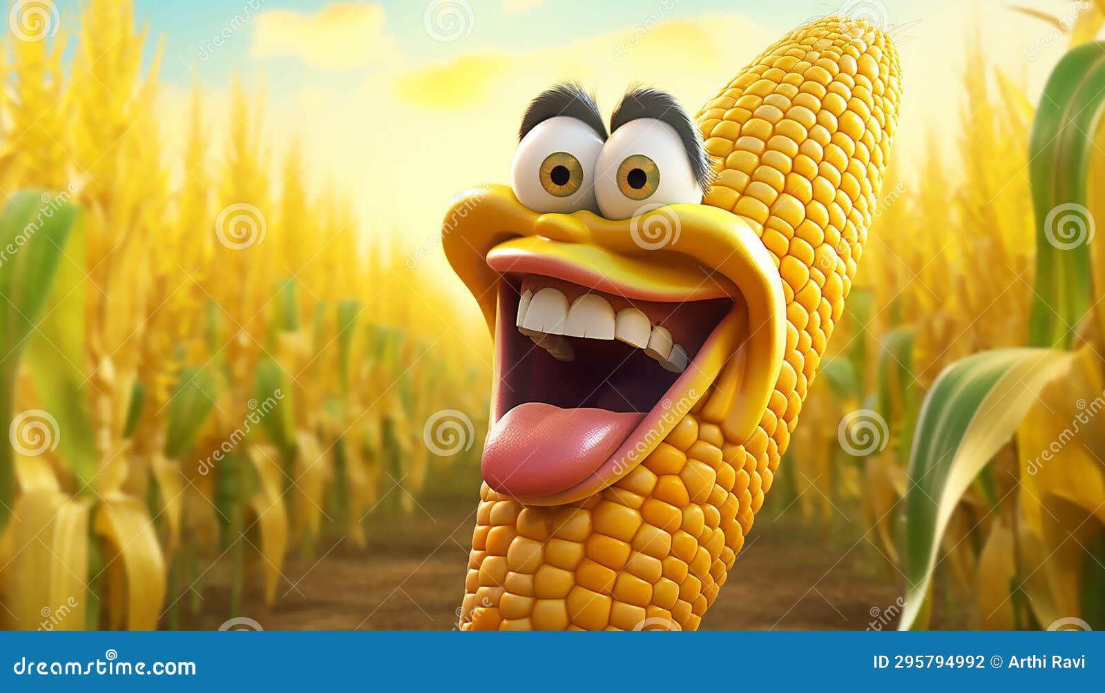 Cartoon character of corn stock illustration. Illustration of jungle ...