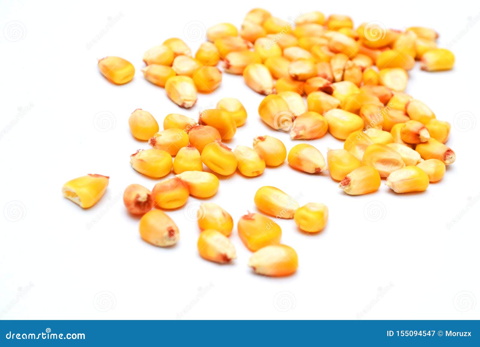 Yellow Corn Seeds Pile on White Stock Image - Image of corn, colors ...