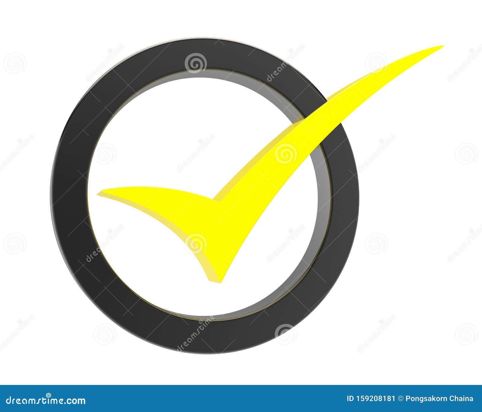 Yellow Correct Mark Symbol Isolated on Background Stock Illustration ...