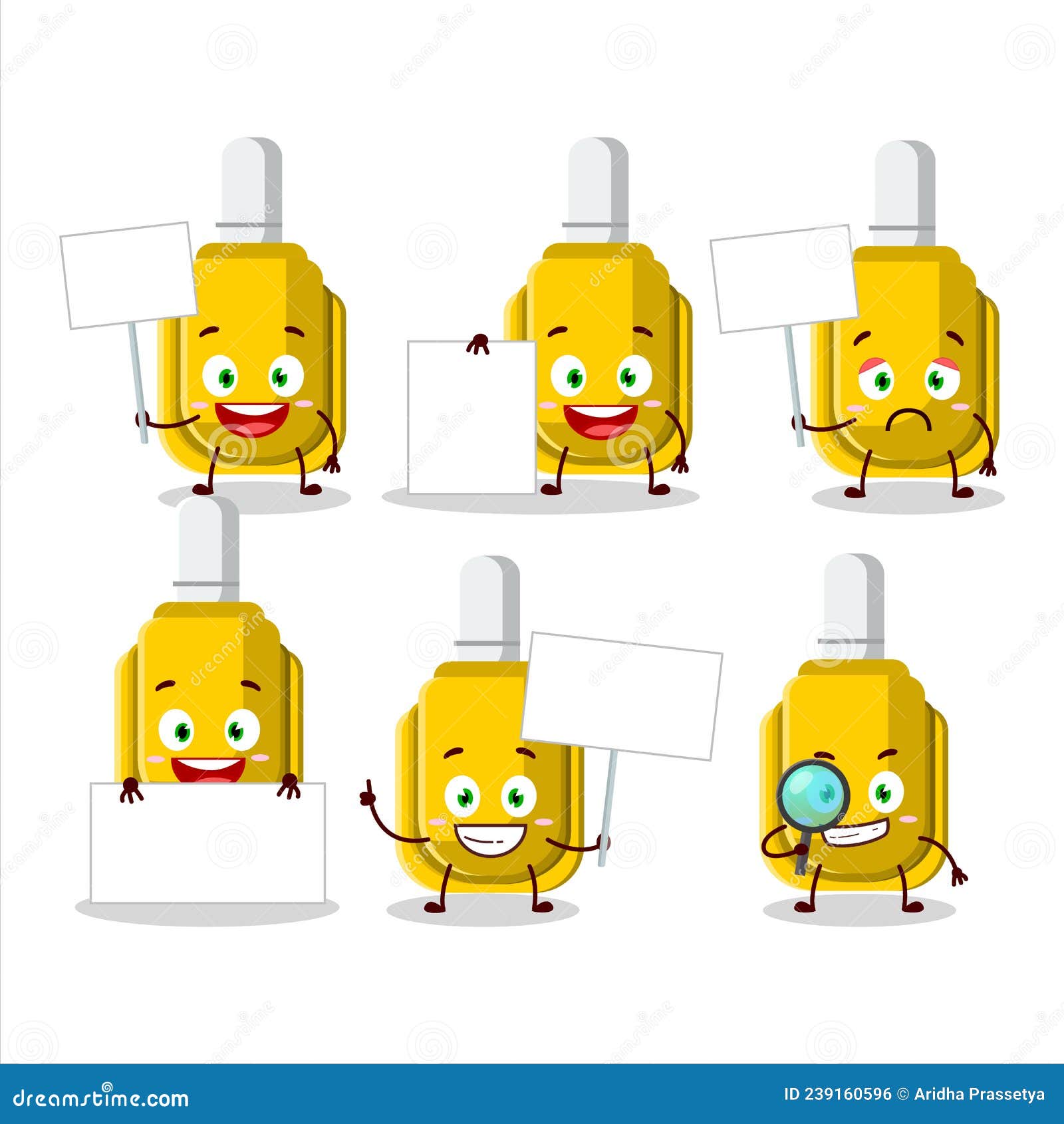 Yellow Correction Pen Cartoon Character Bring Information Board Stock ...