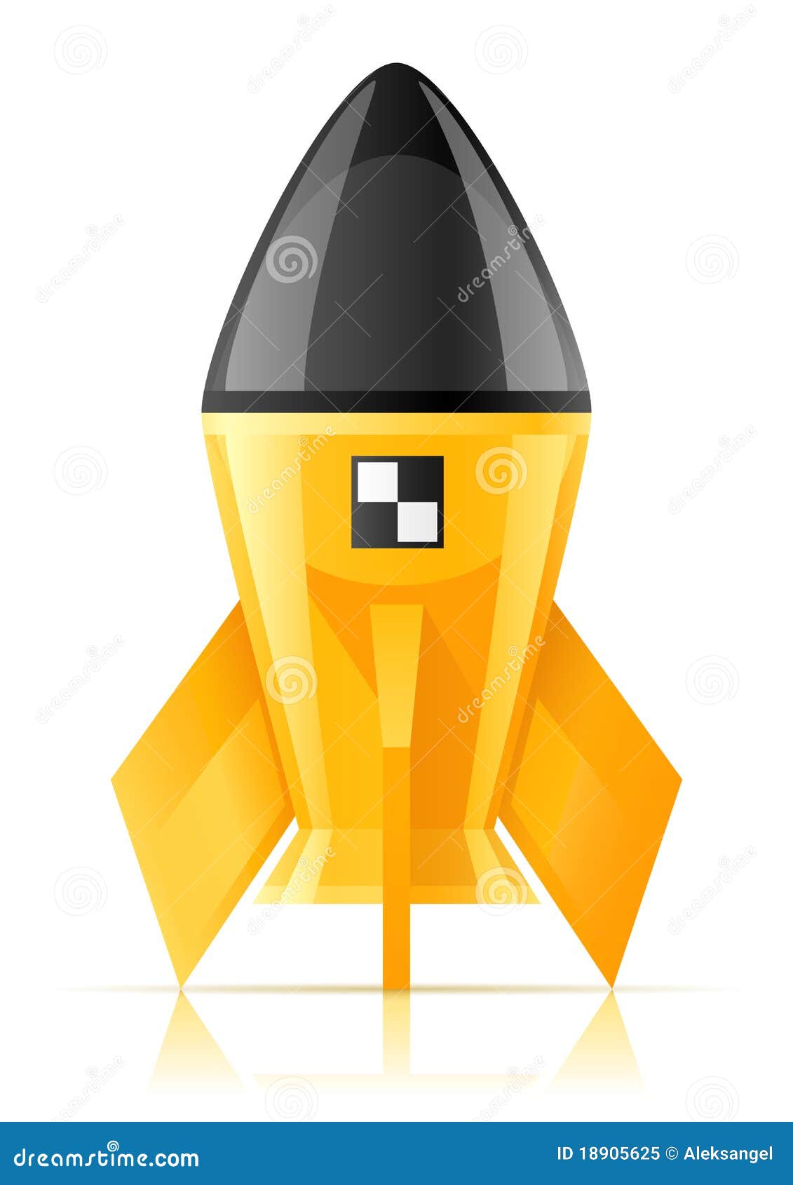 Yellow cosmic rocket stock vector. Illustration of isolated - 18905625