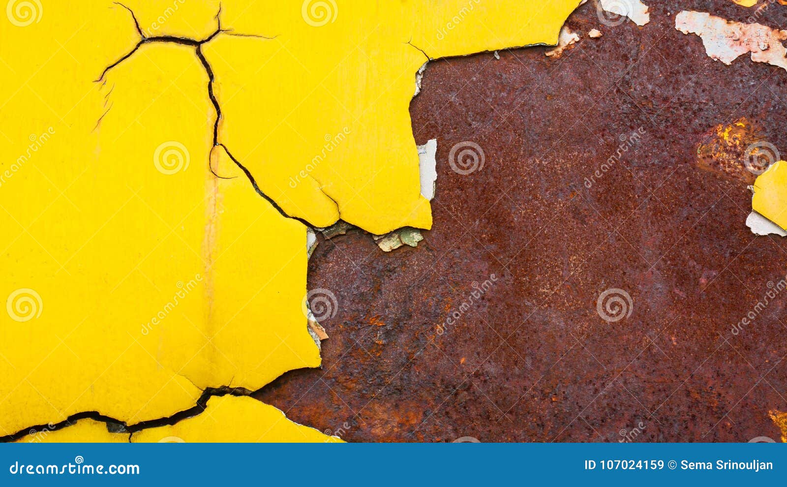 Yellow Crack Texture at Rusty Metal Plate Stock Image - Image of design ...