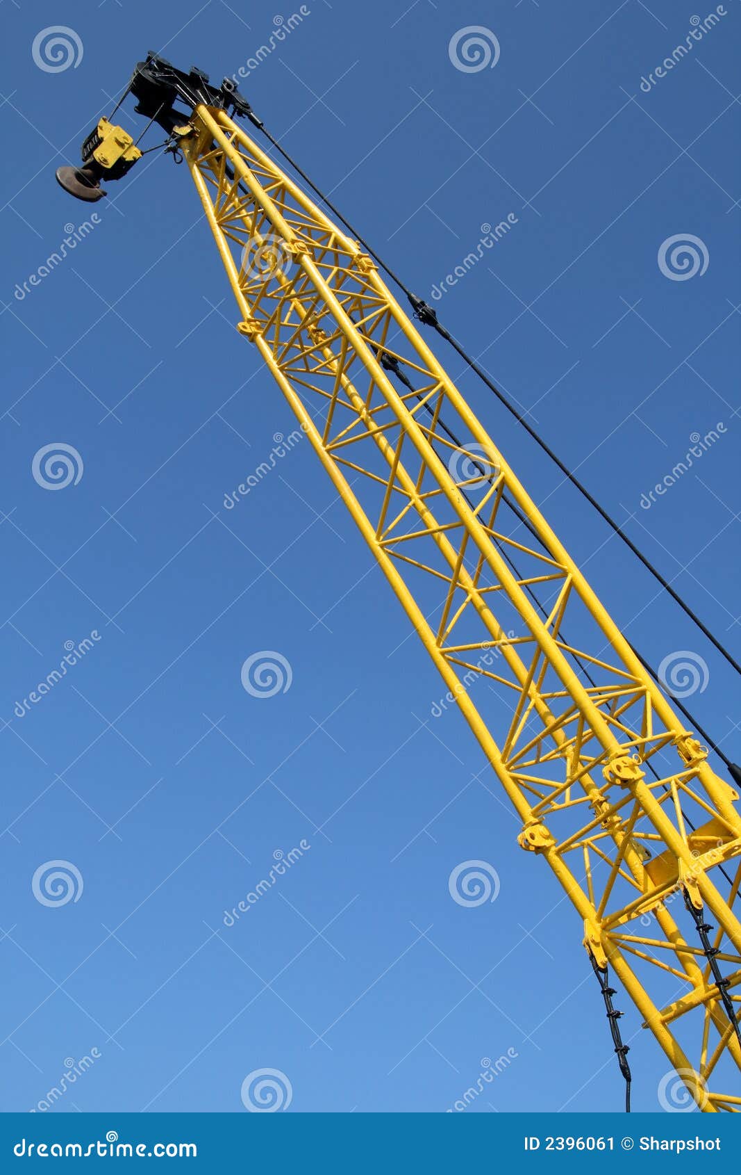 A yellow crane. stock image. Image of machine, crane, tool - 2396061