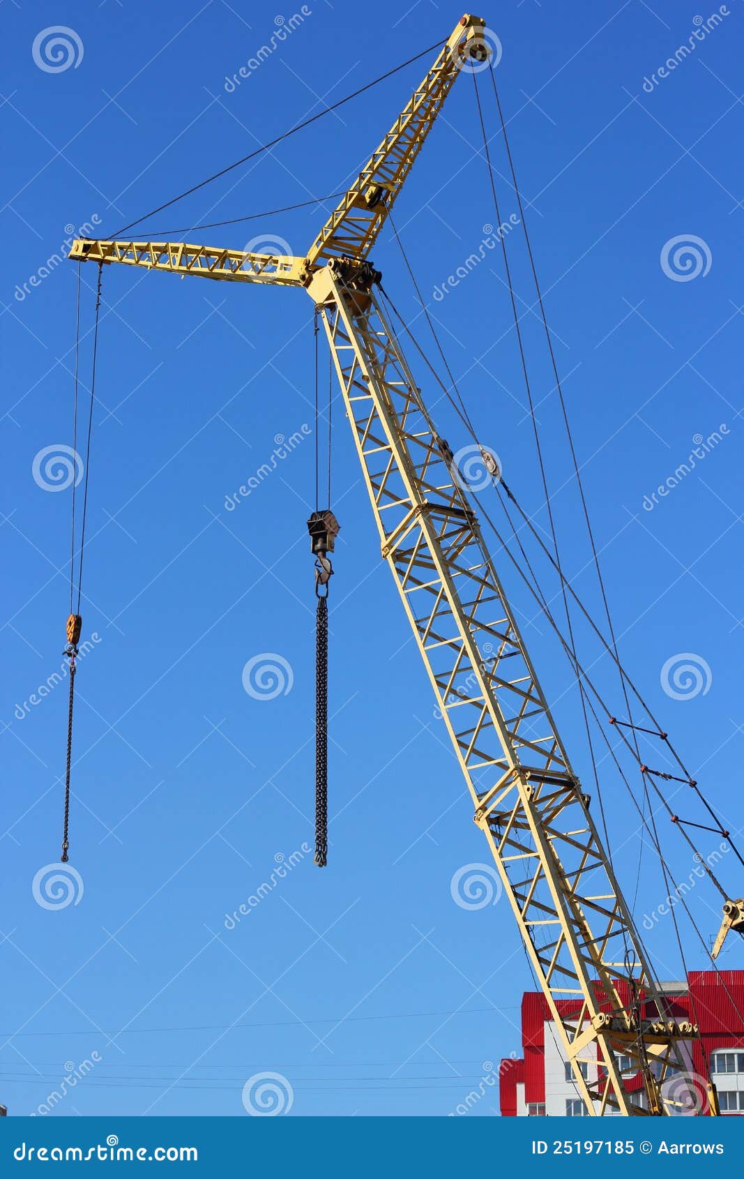 Yellow crane stock image. Image of design, exterior, blue - 25197185