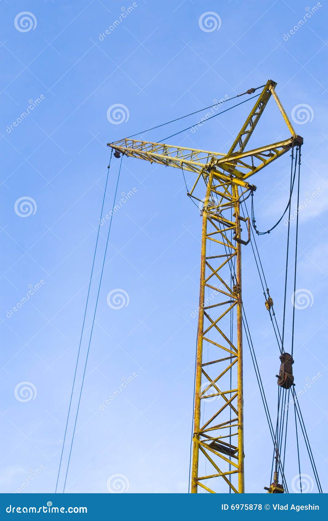 Yellow crane stock photo. Image of blue, architecture - 6975878