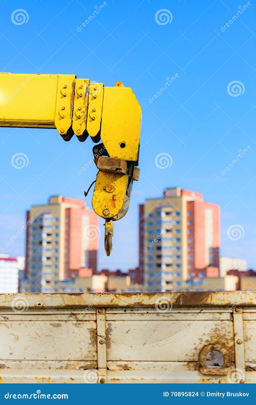 Yellow crane arm stock photo. Image of modern, equipment - 70895824