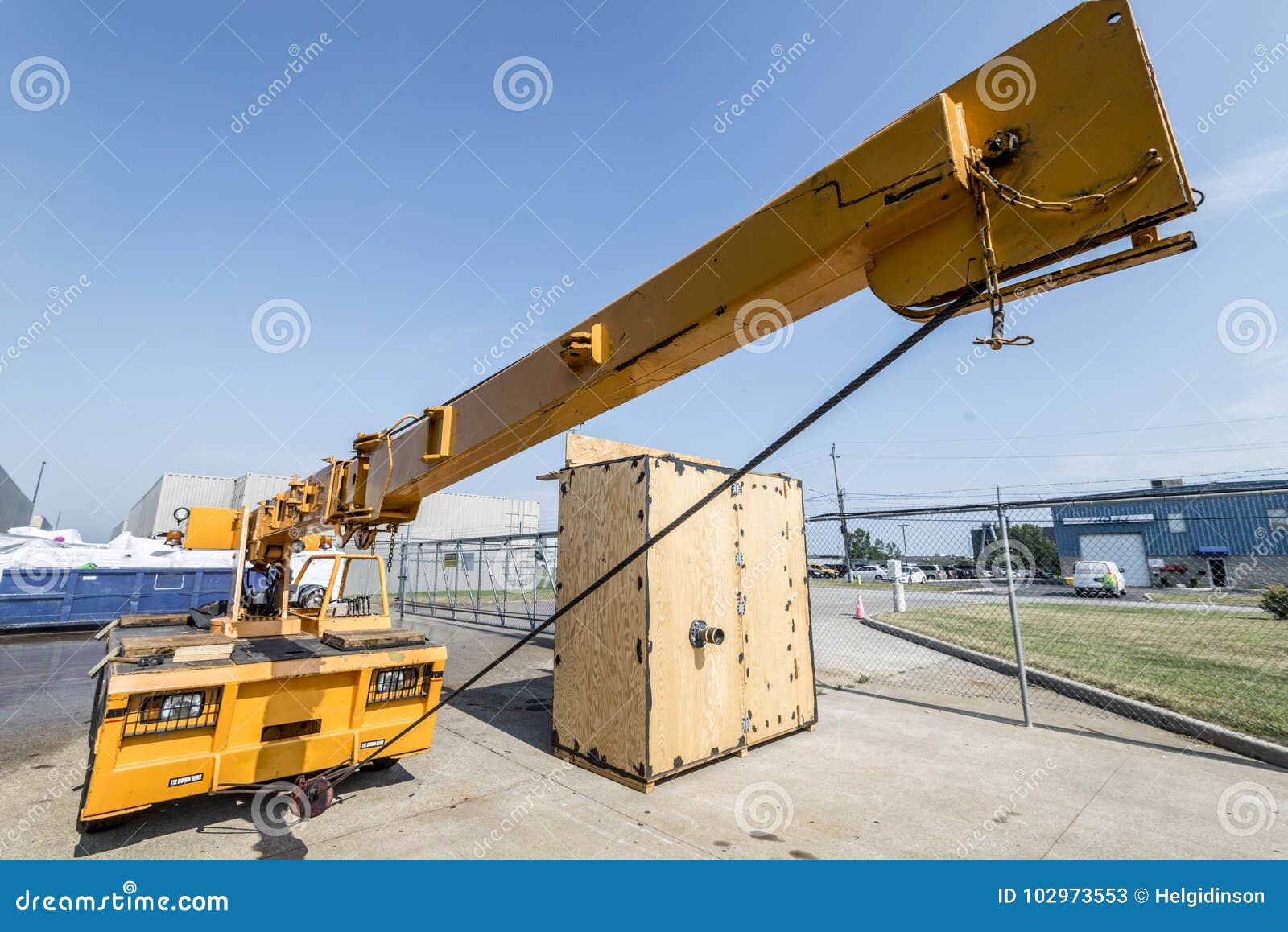Yellow crane stock image. Image of site, control, blue - 102973553