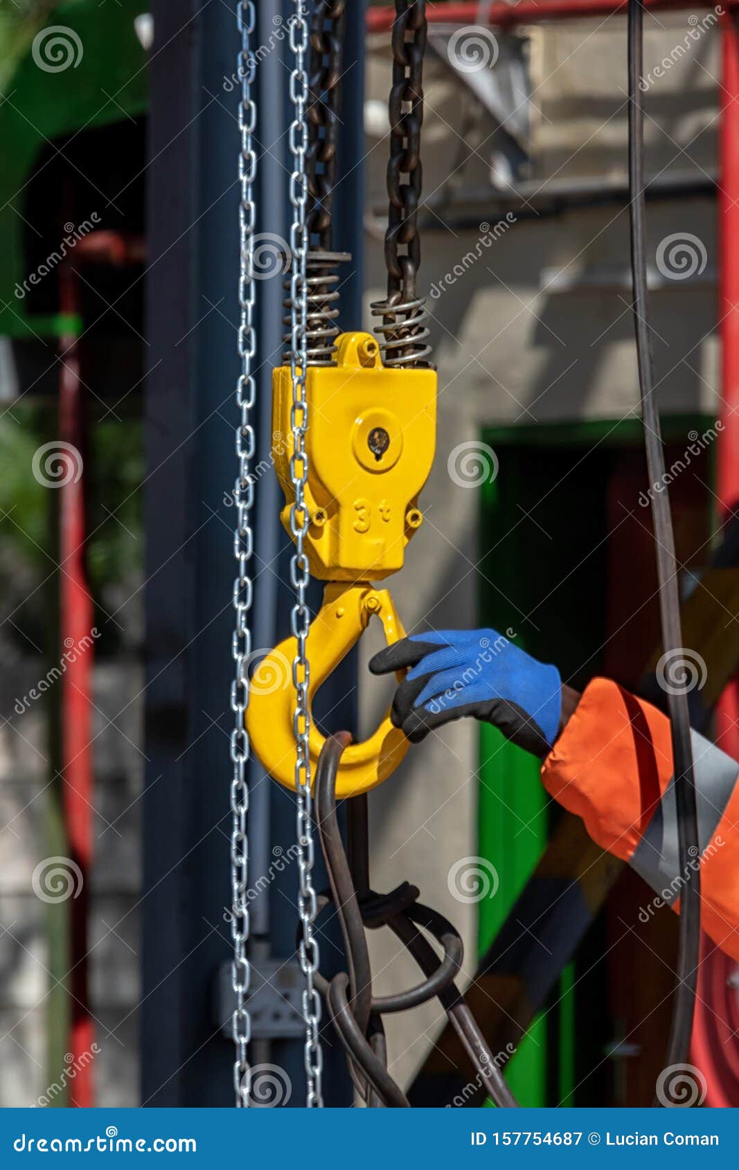 Crane hook stock image. Image of duty, metal, electric - 157754687