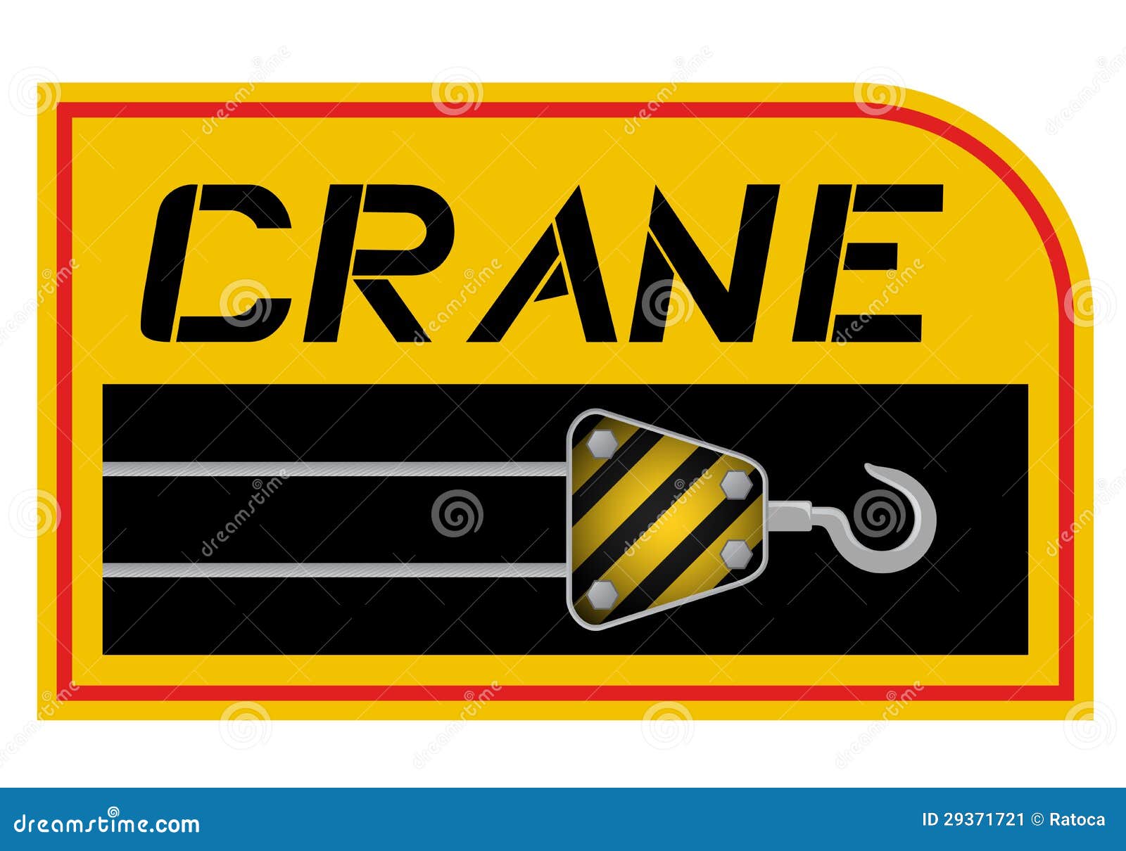 Yellow crane sign stock vector. Illustration of buildings - 29371721