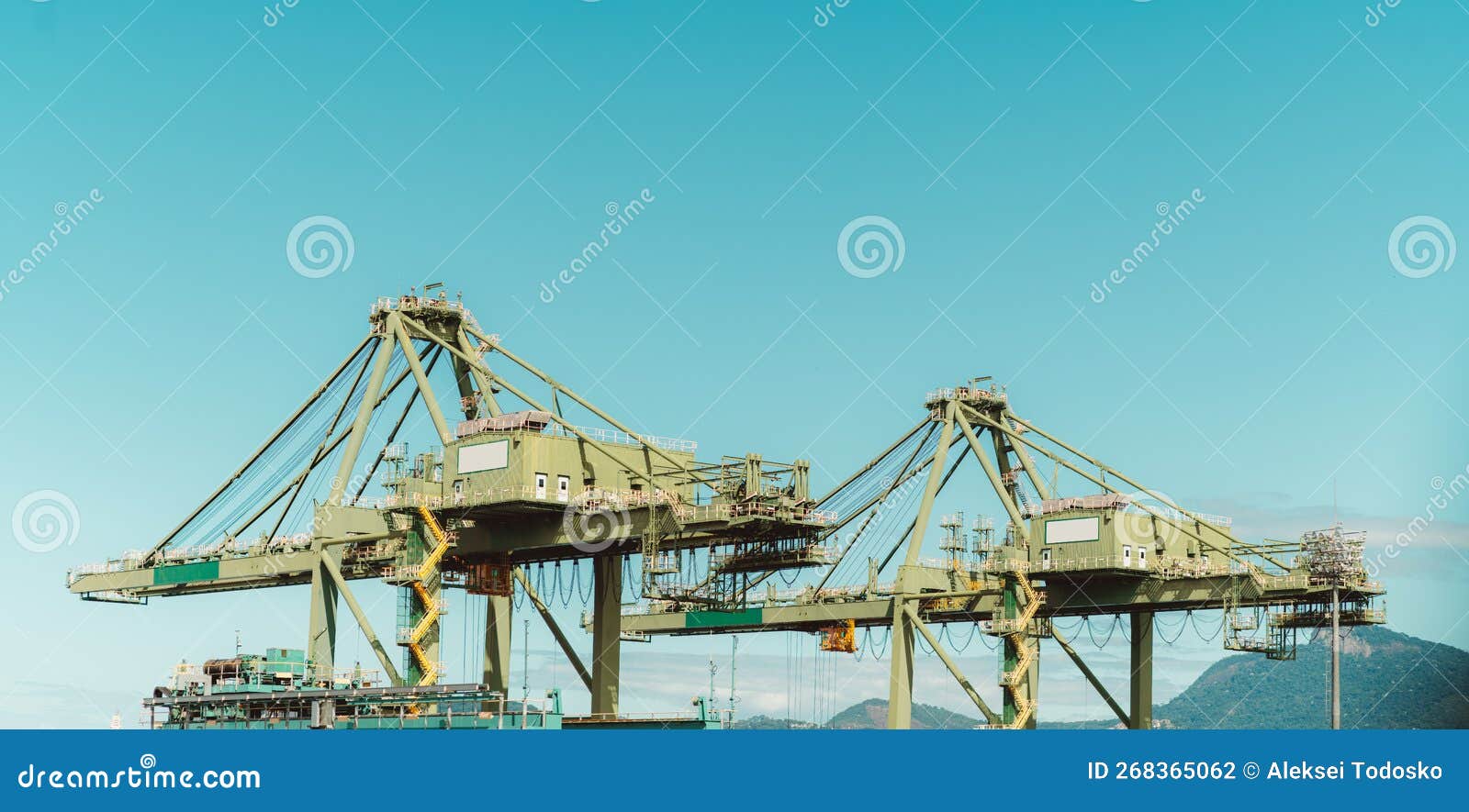 Yellow Cranes at Work at Rio Docks Stock Photo - Image of maneuver ...