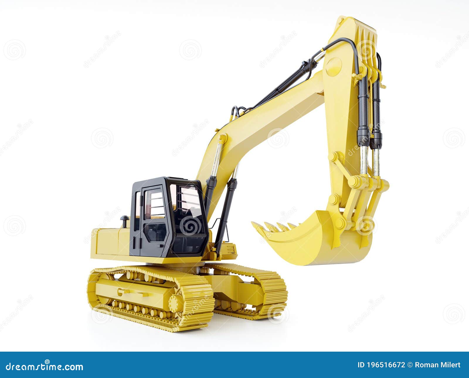 Excavator On A White Uniform Background. Backhoe Loader. 3d ... Excavator On A White Uniform Background. Backhoe Loader. 3d ...