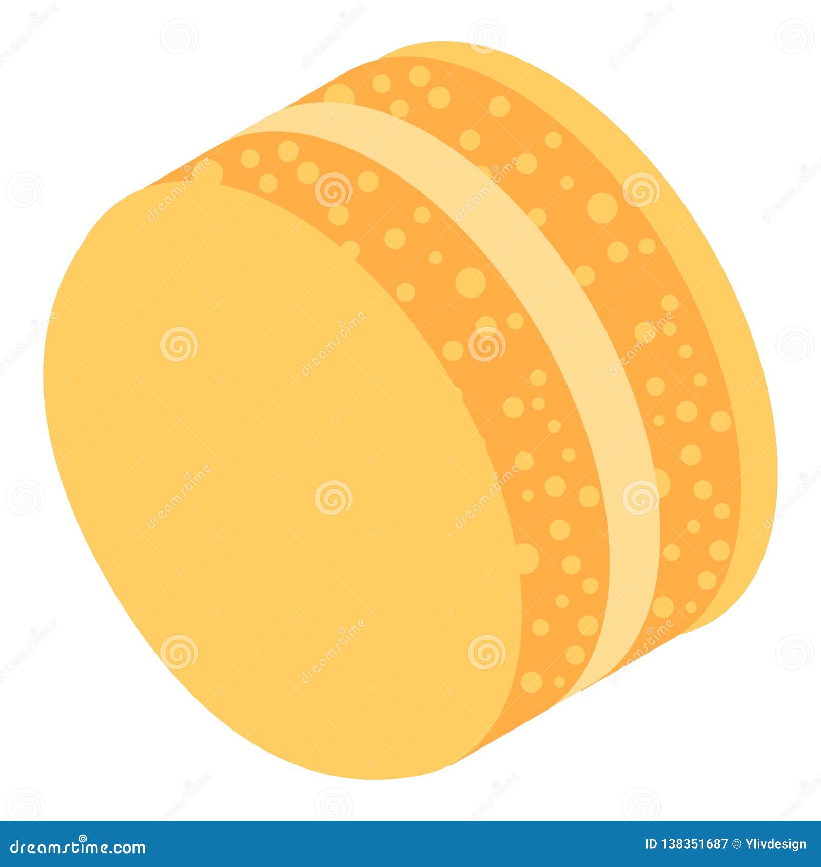 Yellow Cream Macaroon Icon, Isometric Style Stock Vector - Illustration ...