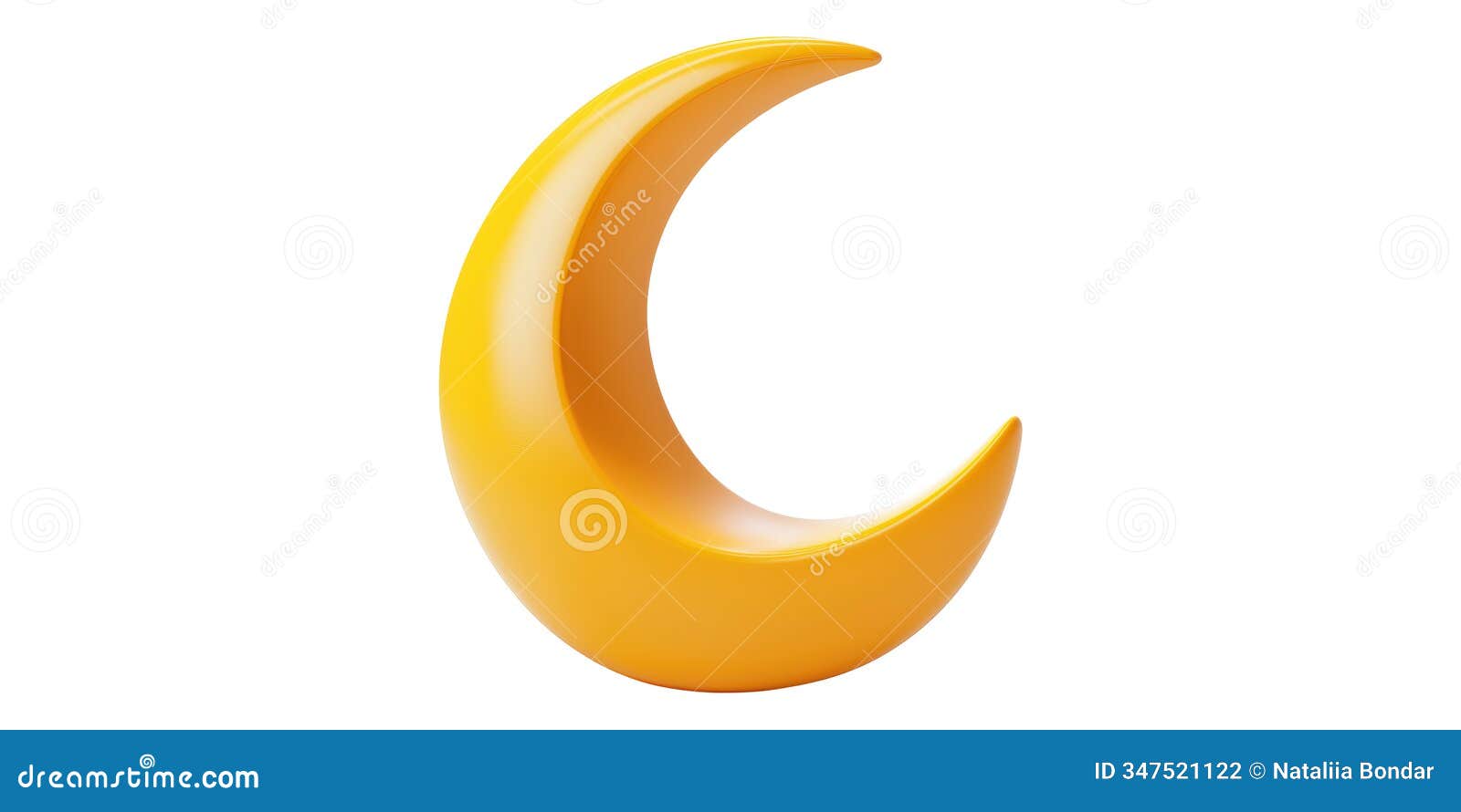 Yellow Crescent Moon Shape Isolated on Transparent Background Stock ...