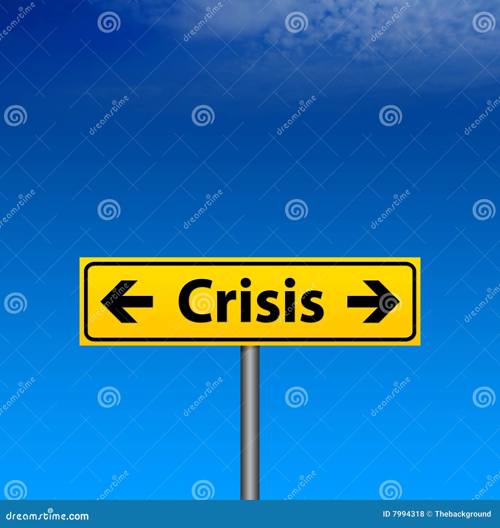 Yellow Crisis Direction Sign Stock Illustration - Illustration of ...