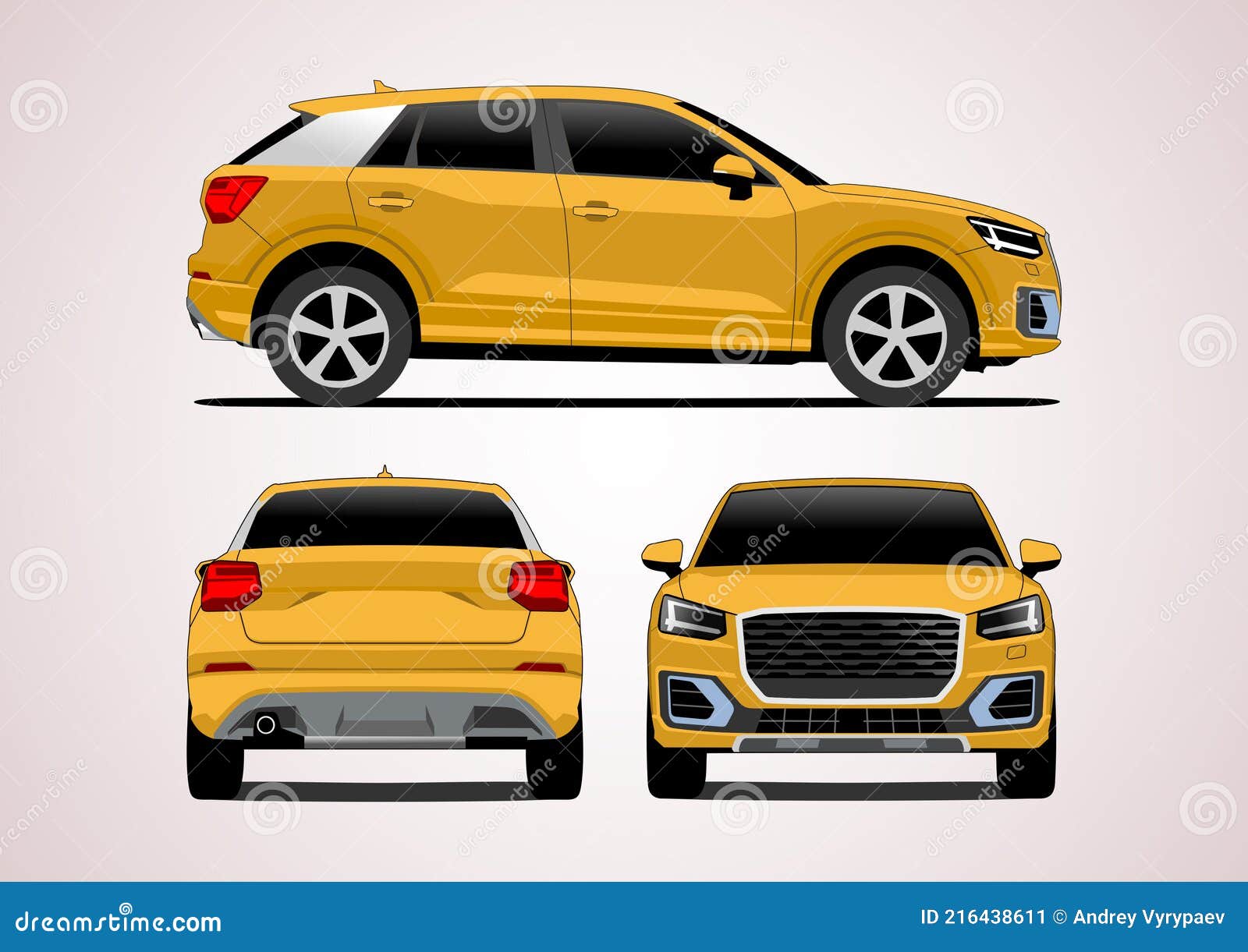 Yellow crossover.cdr stock vector. Illustration of view - 216438611