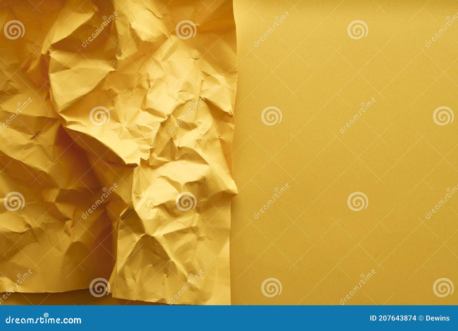 Yellow Crumpled Paper Texture Background, Yellow Paper Background Stock ...
