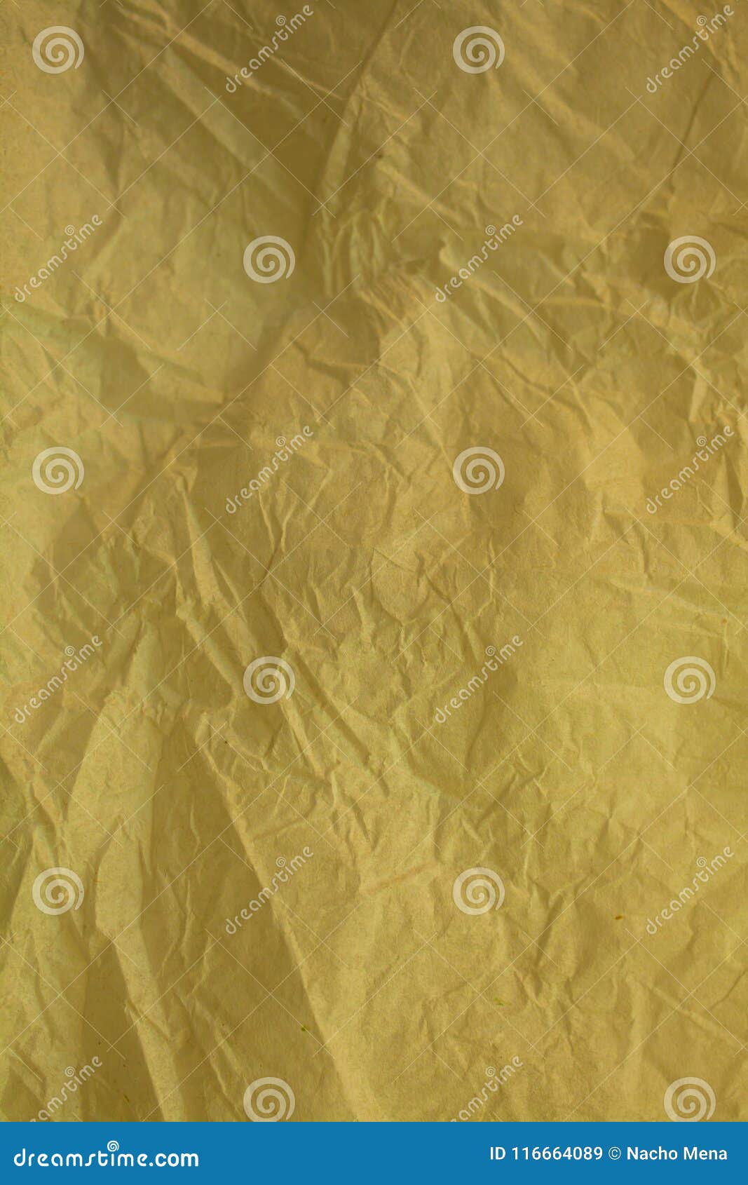 Yellow Crumpled Paper Texture and Background. Close Up View of Yellow ...