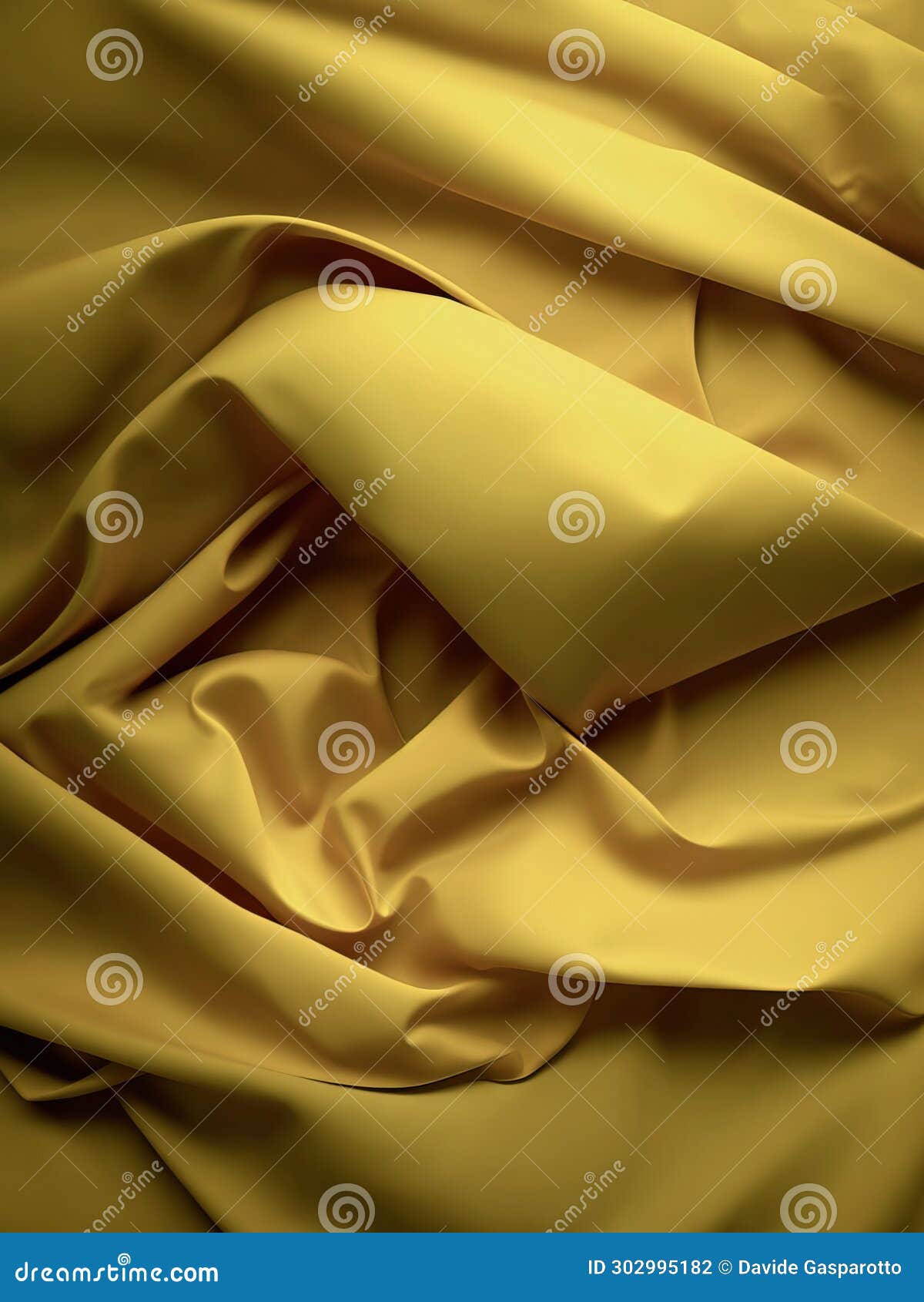 Yellow Crumpled Fabric Bed Sheets Texture View from Above Background ...