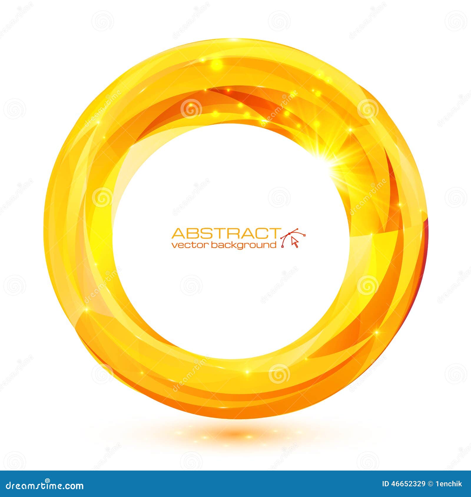 Yellow Crystal Abstract Vector Round Frame Stock Vector - Illustration ...