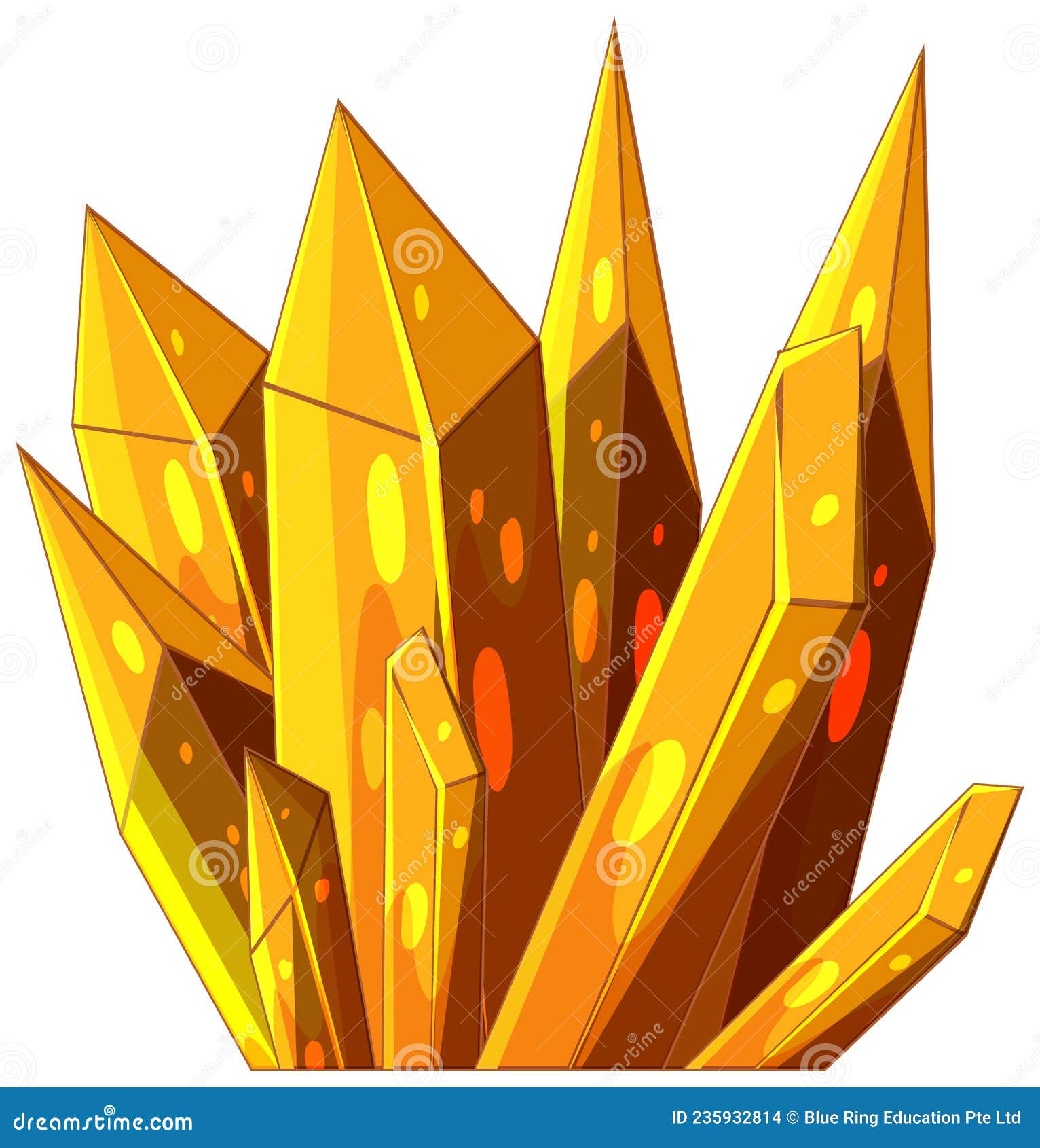 Yellow Crystal in Cartoon Style Stock Vector - Illustration of ...