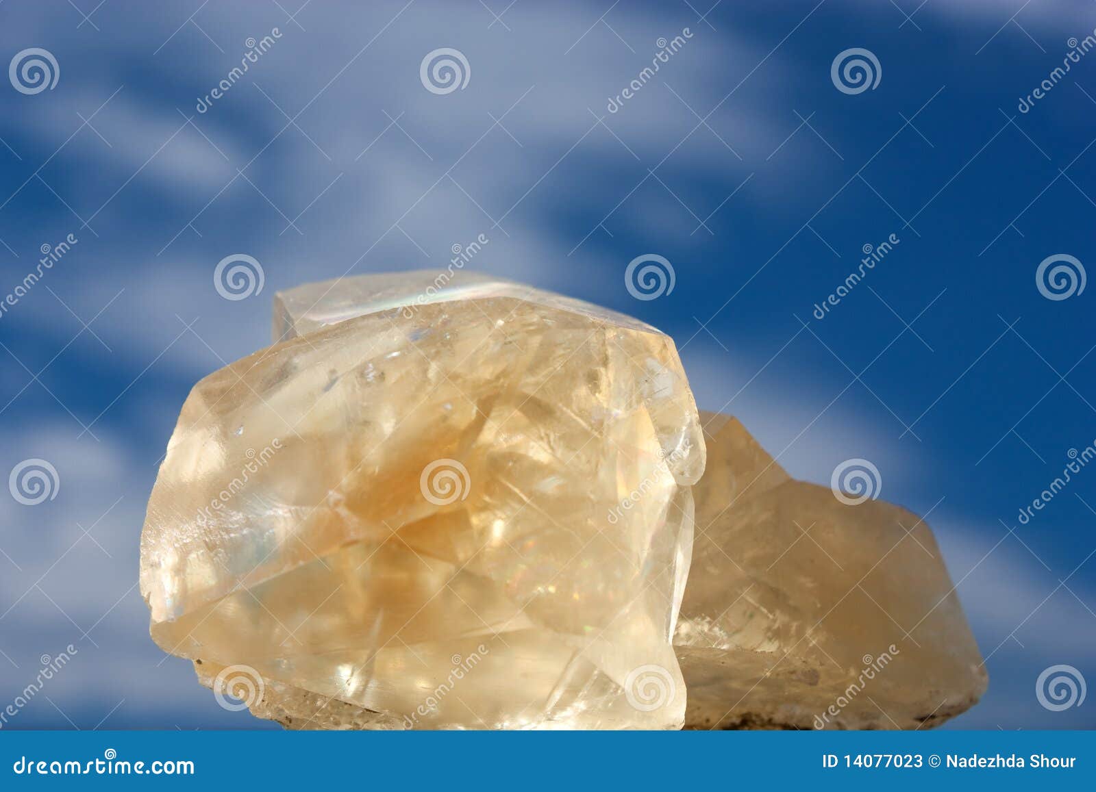 Yellow Crystalls on Blue Sky Background Stock Image - Image of ...