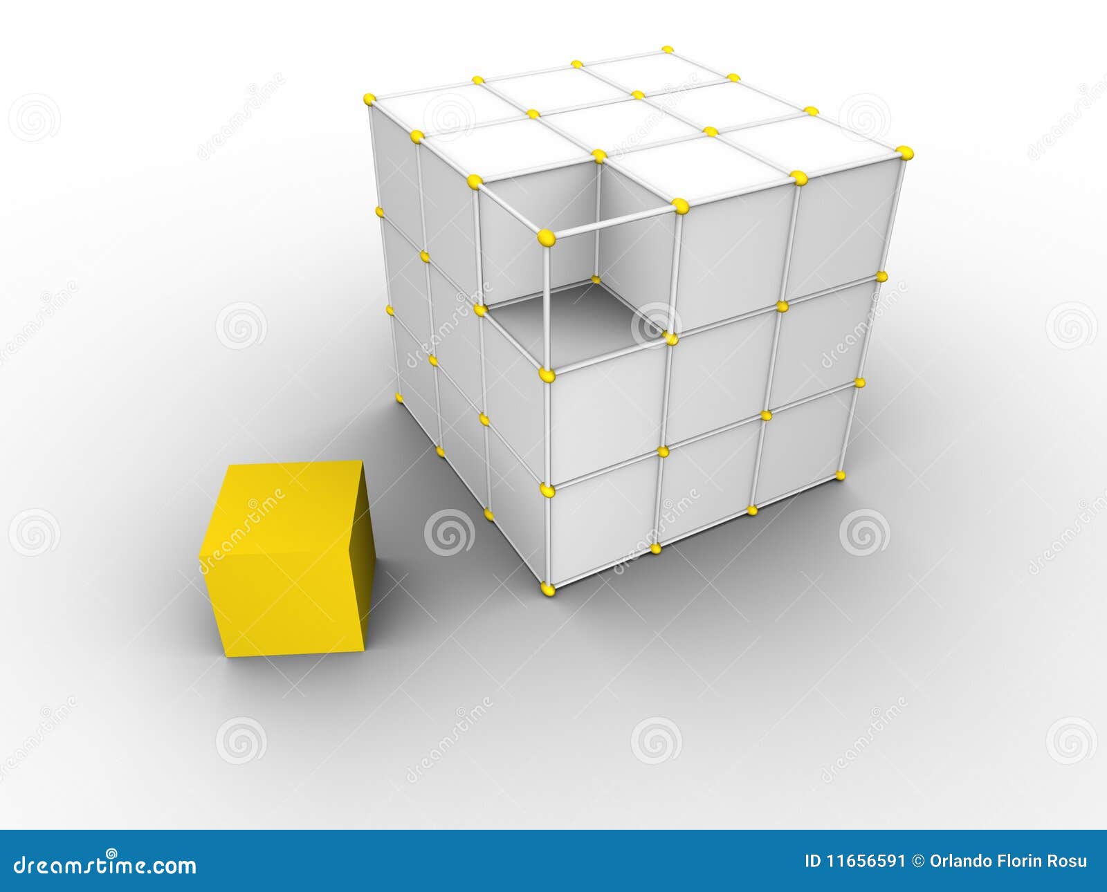 Yellow Cube Stock Image | CartoonDealer.com #11656591