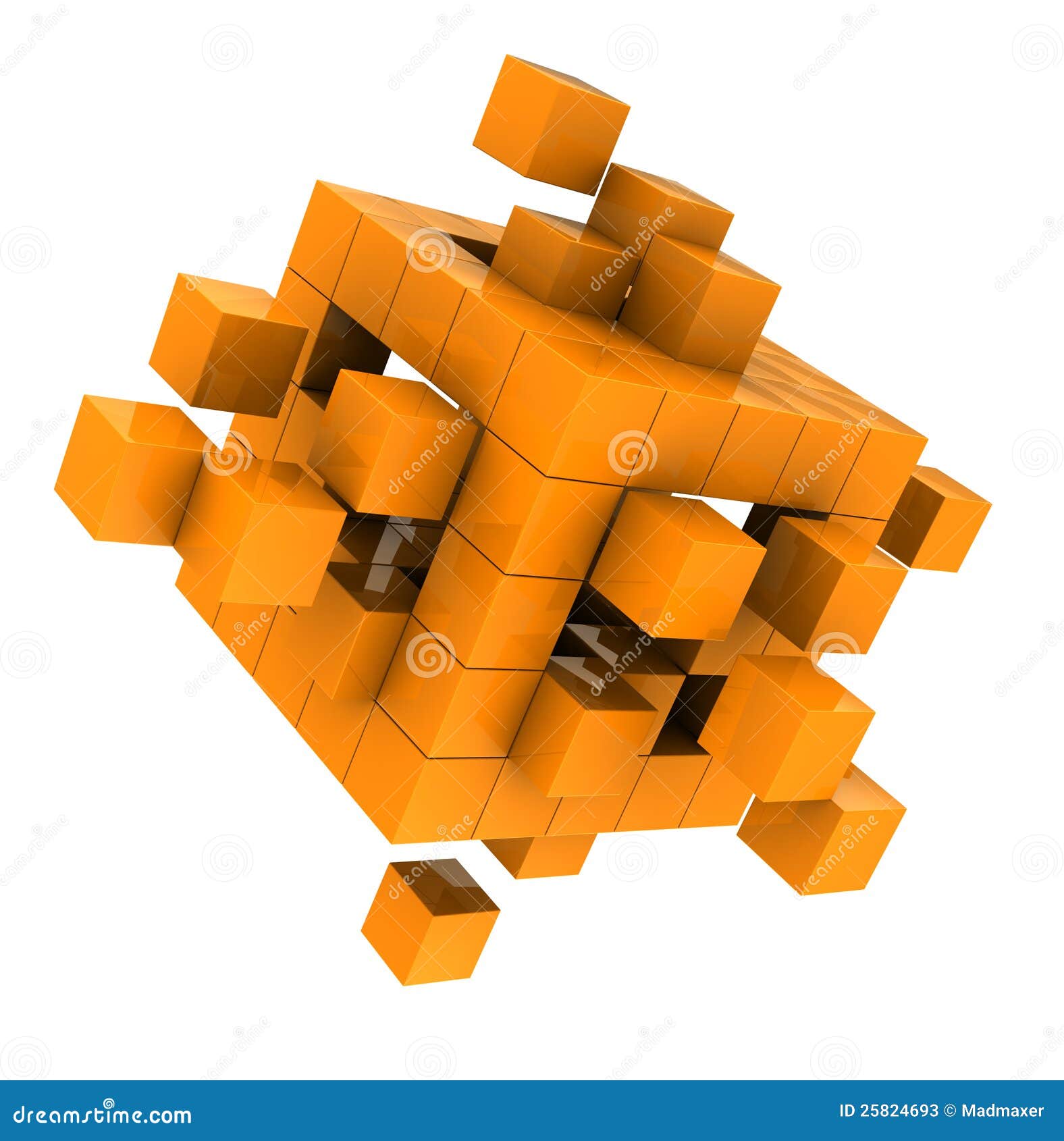 Yellow cube stock illustration. Illustration of abstract - 25824693