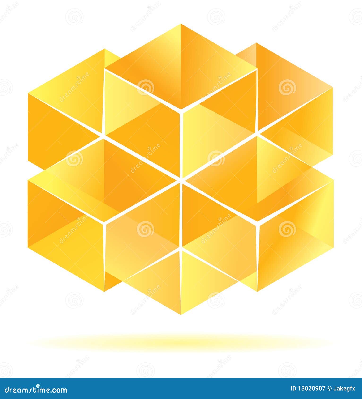 Yellow cube design stock vector. Illustration of glassy - 13020907