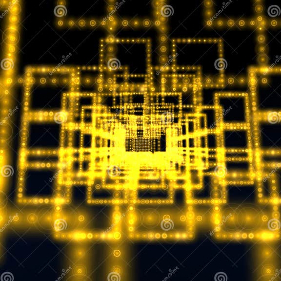 Yellow cube matrix stock illustration. Illustration of render - 8796793