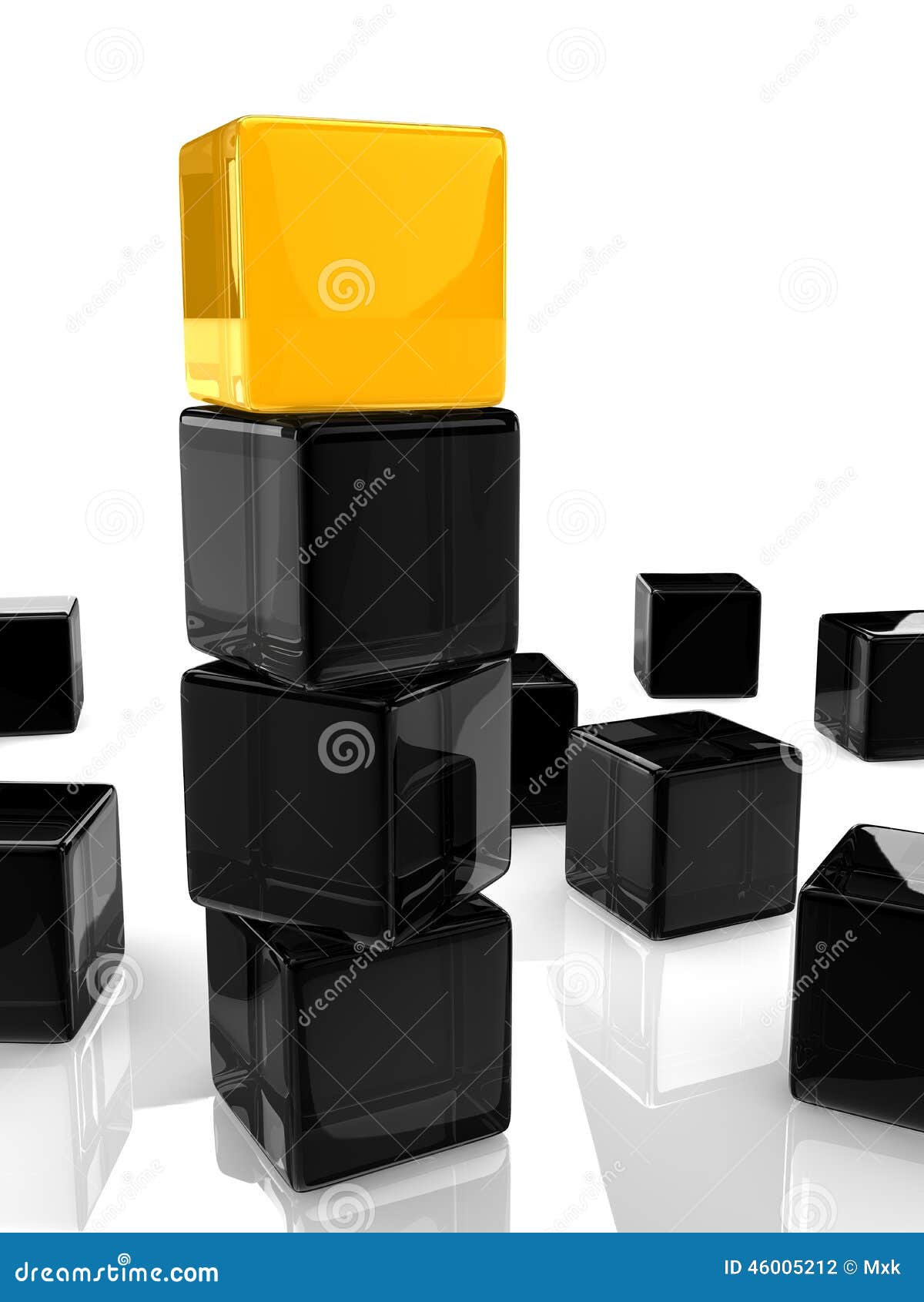 Yellow cube stock illustration. Illustration of guiding - 46005212