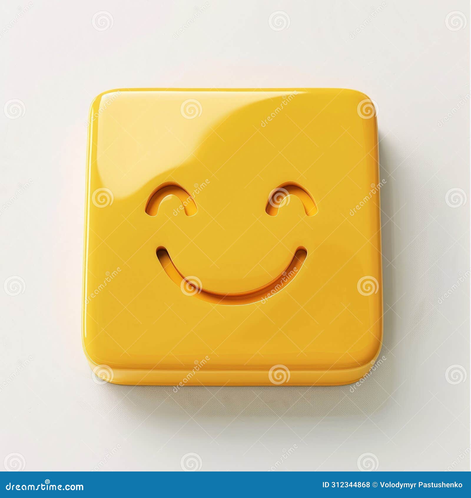 Yellow Cube with Smiley Face Stock Photo - Image of container, cube ...