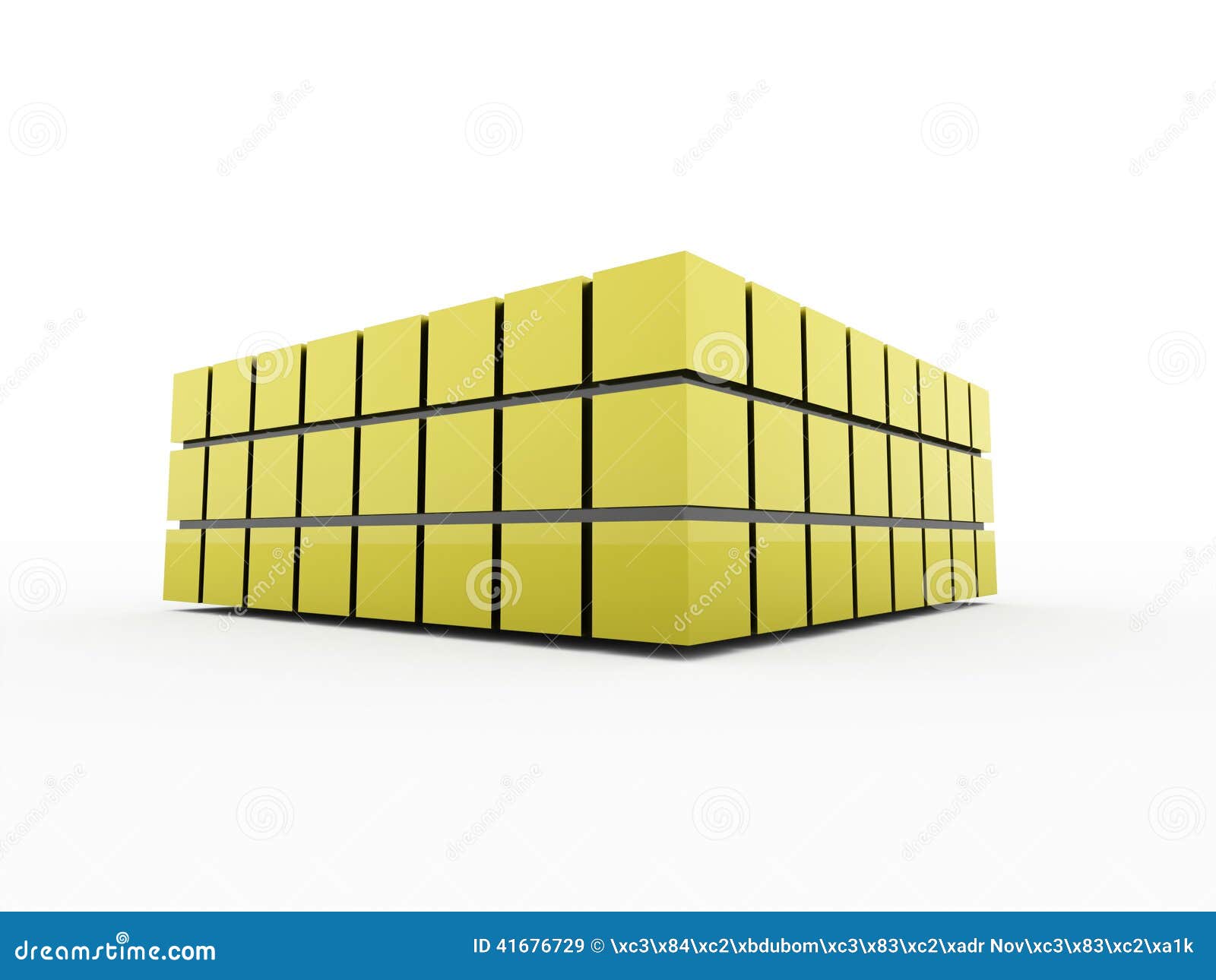 Yellow Cubes Concept Rendered Stock Illustration - Illustration of ...